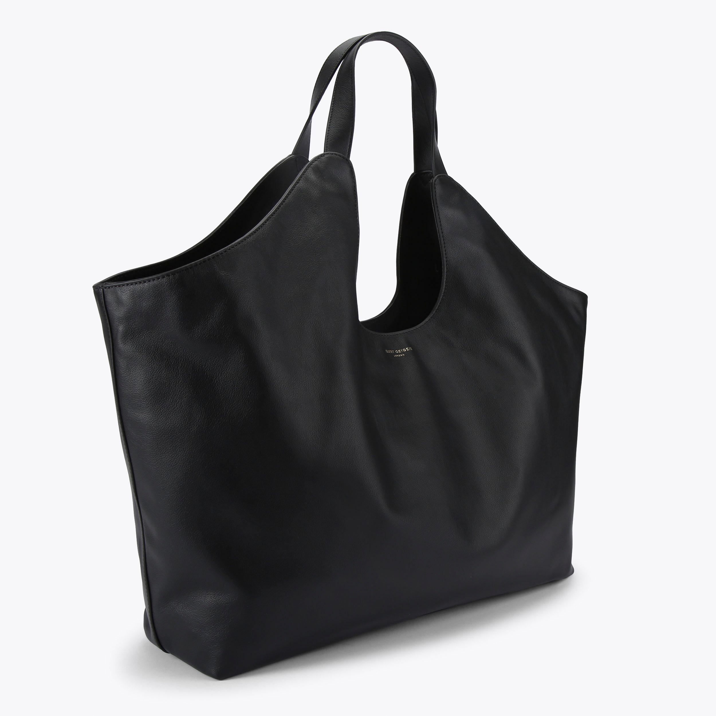 CHELSEA XXL SOFT TOTE Black Leather Shoulder Bag by KURT GEIGER LONDON