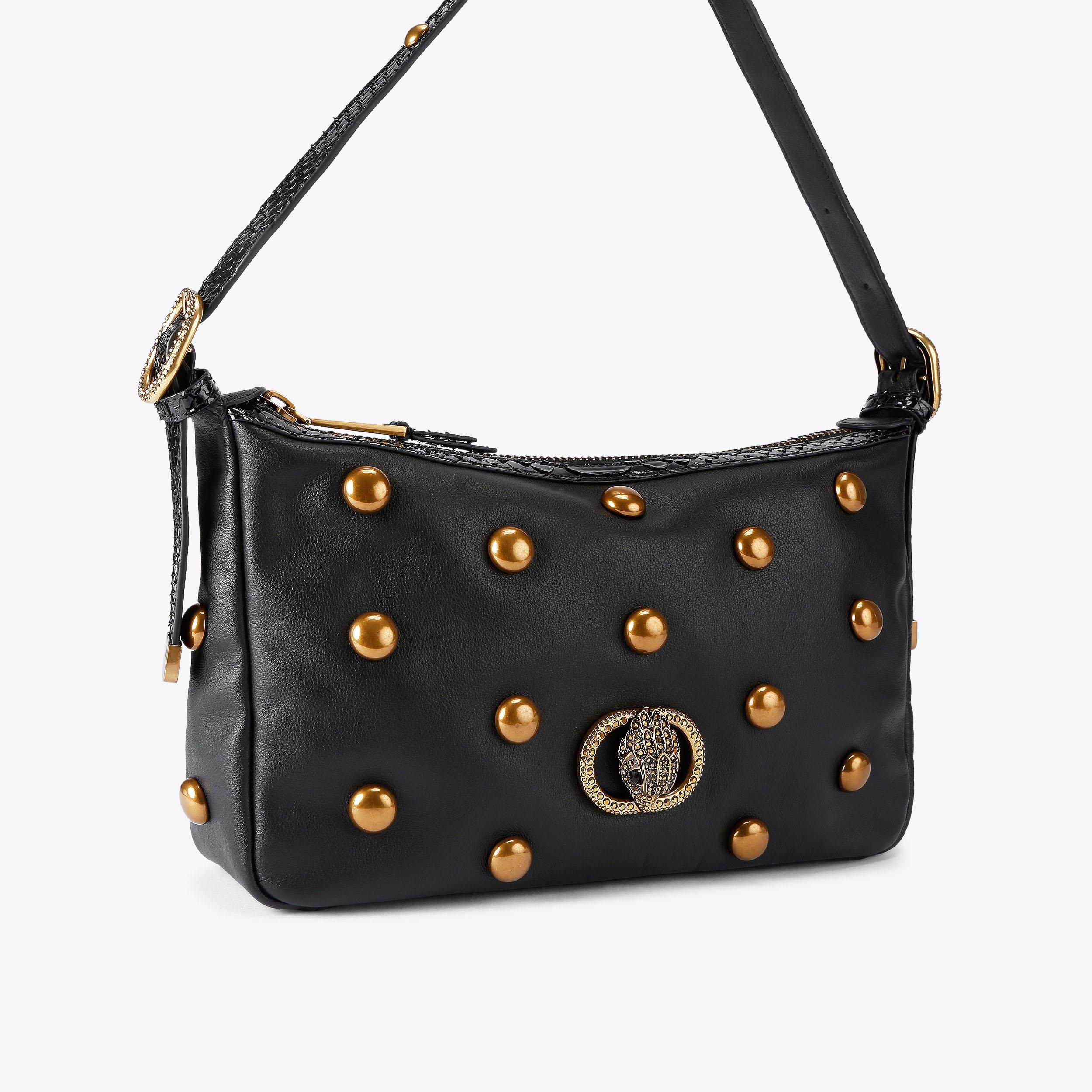 CHELSEA SFT SHOULDER STUD Black Leather Studded Shoulder Bag by KURT ...