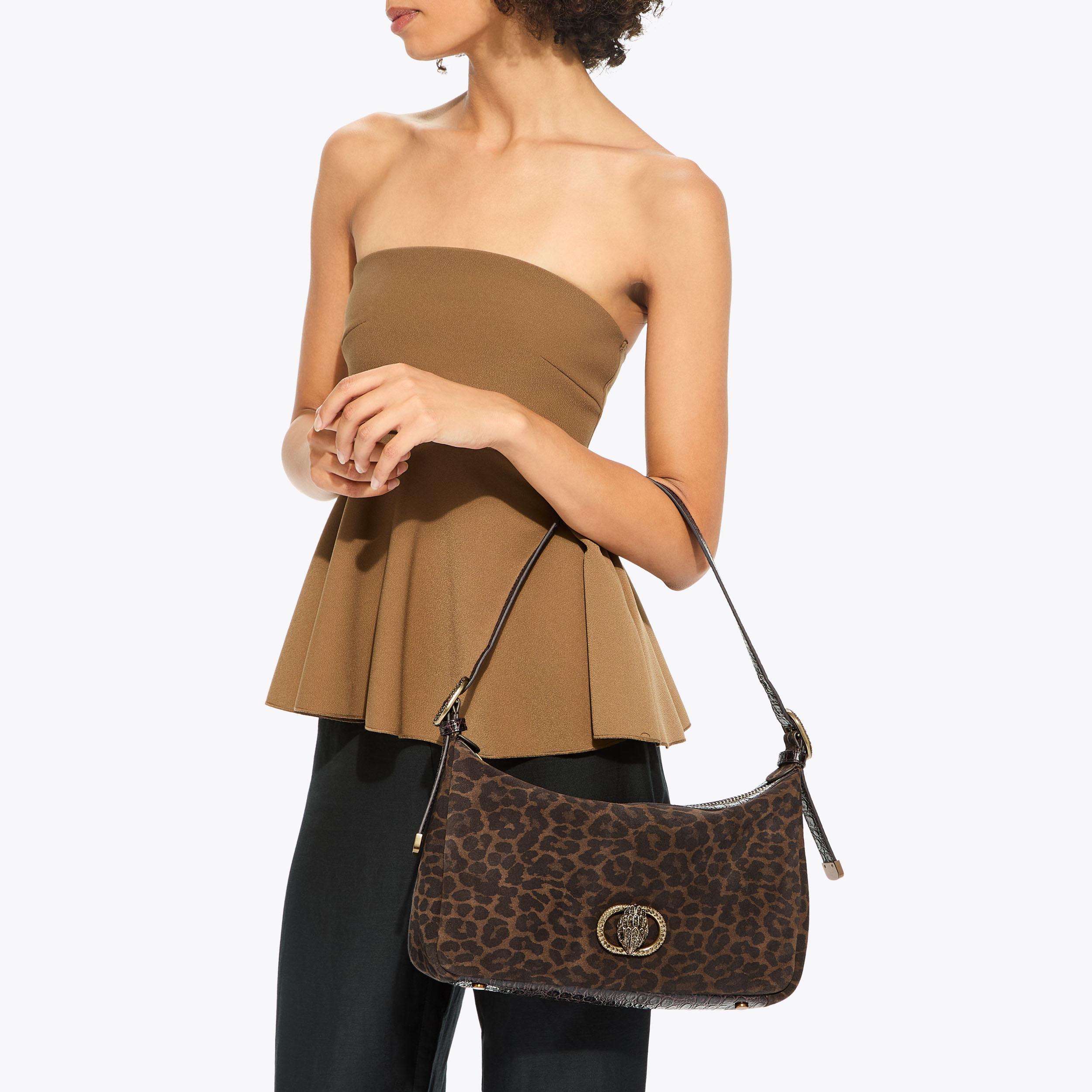 CHELSEA SOFT SHOULDER BAG Leopard Print Shoulder Bag by KURT GEIGER LONDON
