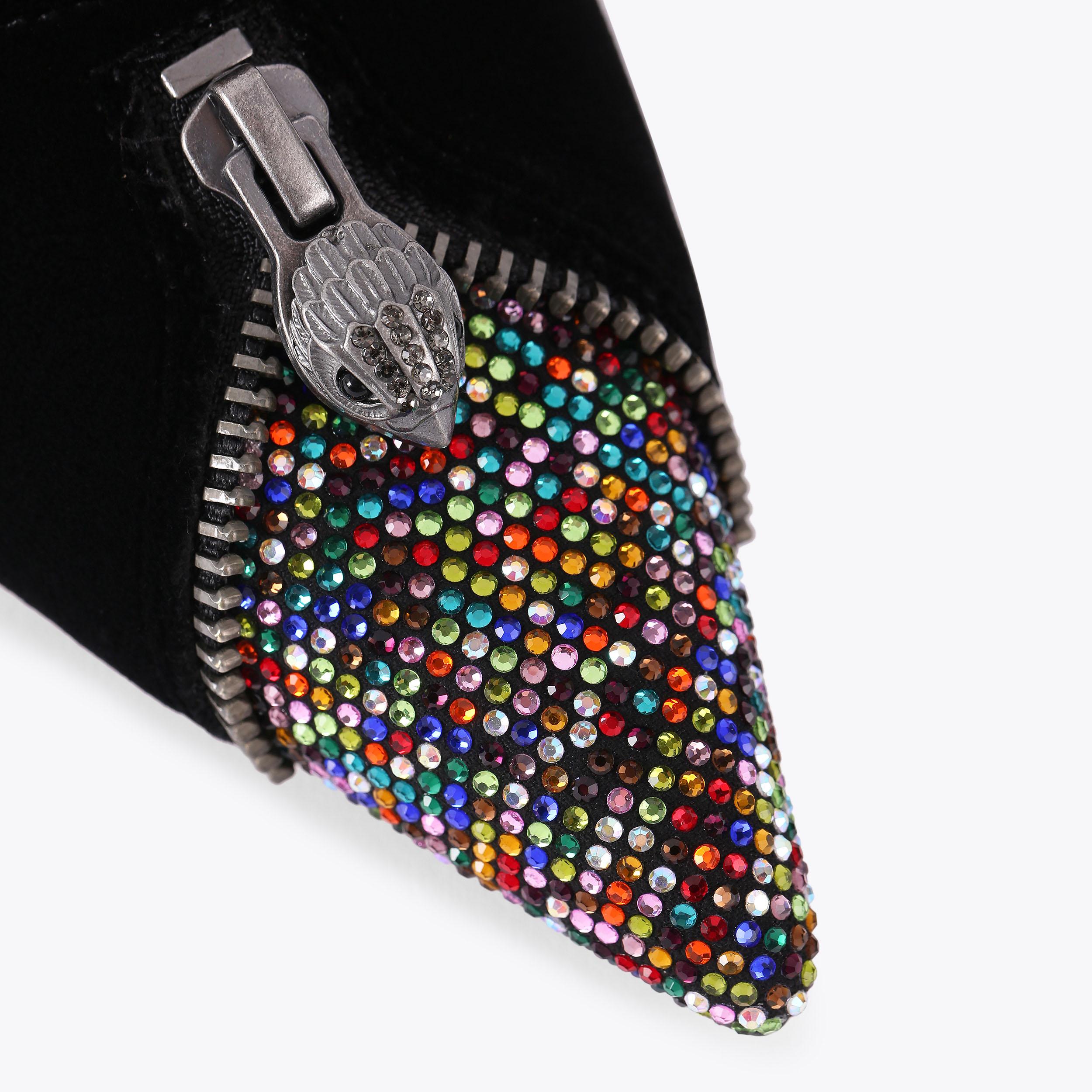 ZIP COURT Black Suede Court Heel by KURT GEIGER LONDON