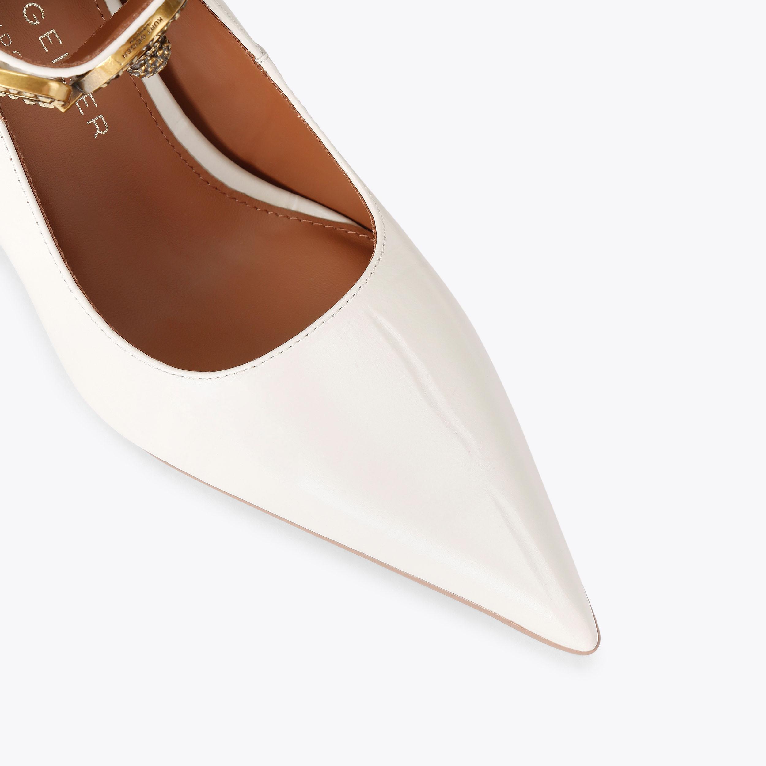 MANSION ANKLE STRAP COURT Bone Croc Embossed Court Heel by KURT GEIGER ...