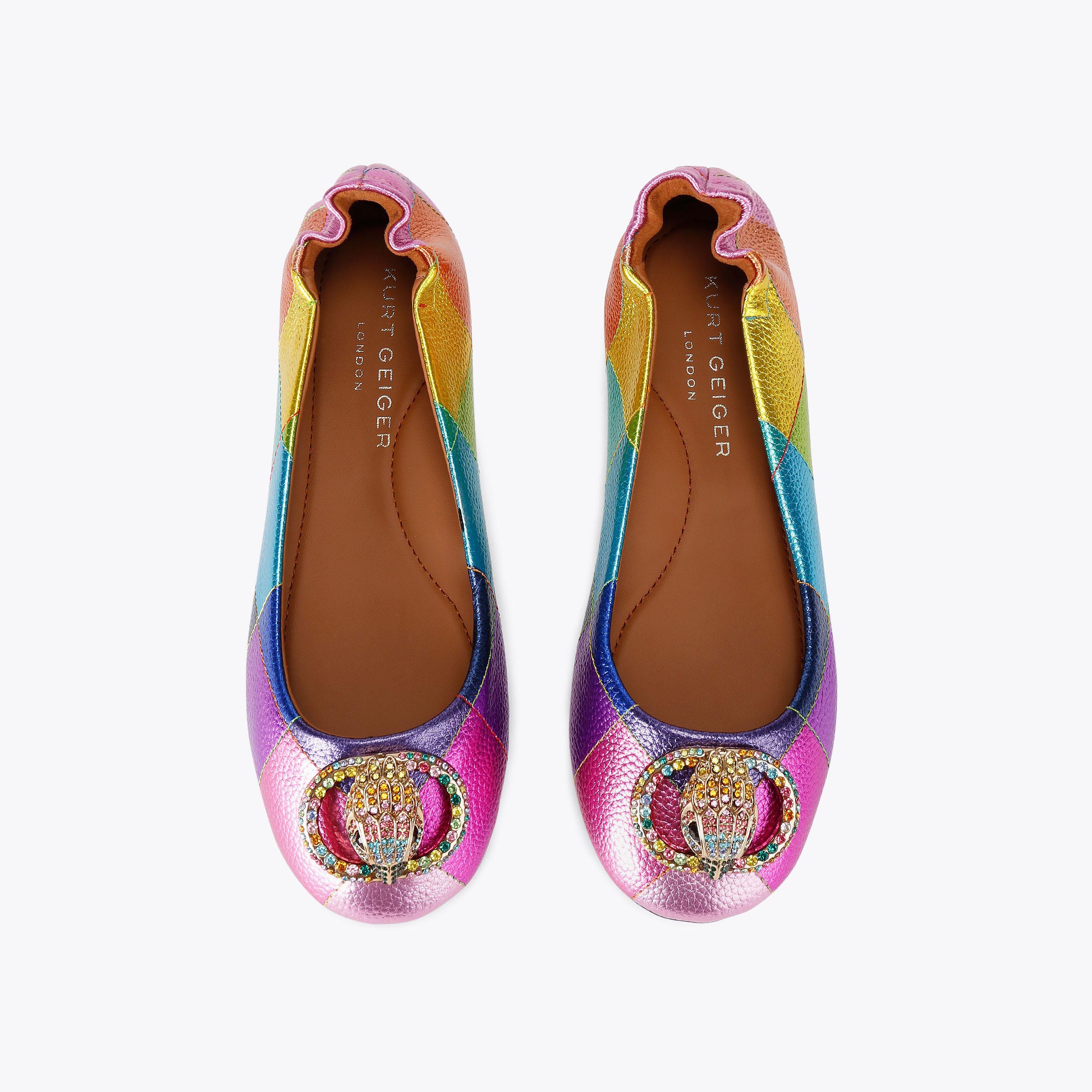 CHELSEA BALLERINA Rainbow Slip On Flats by KURT GEIGER LONDON