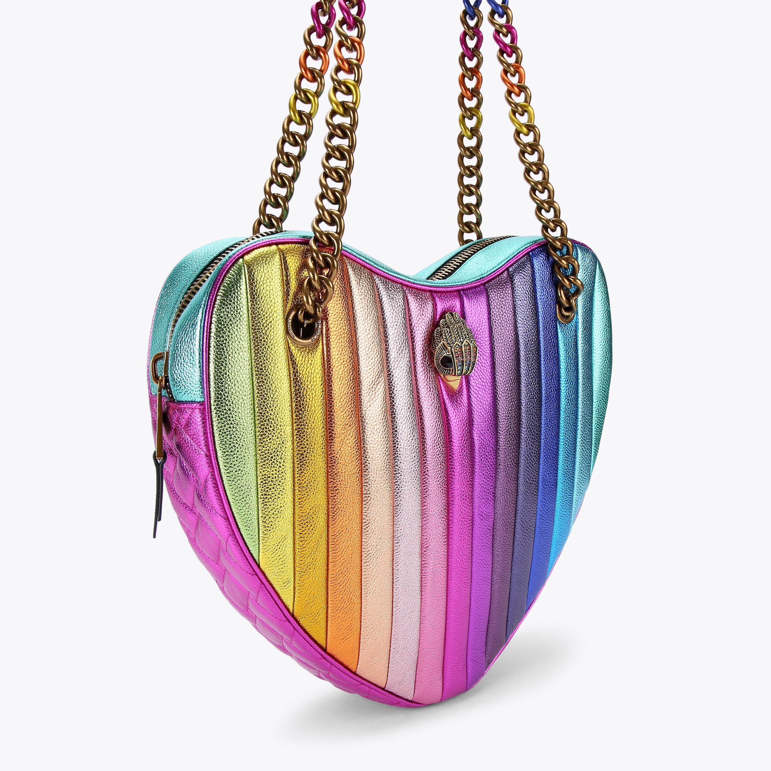 KENSINGTON LG HEART BAG Q Striped Heart Shoulder Purse by KURT GEIGER ...