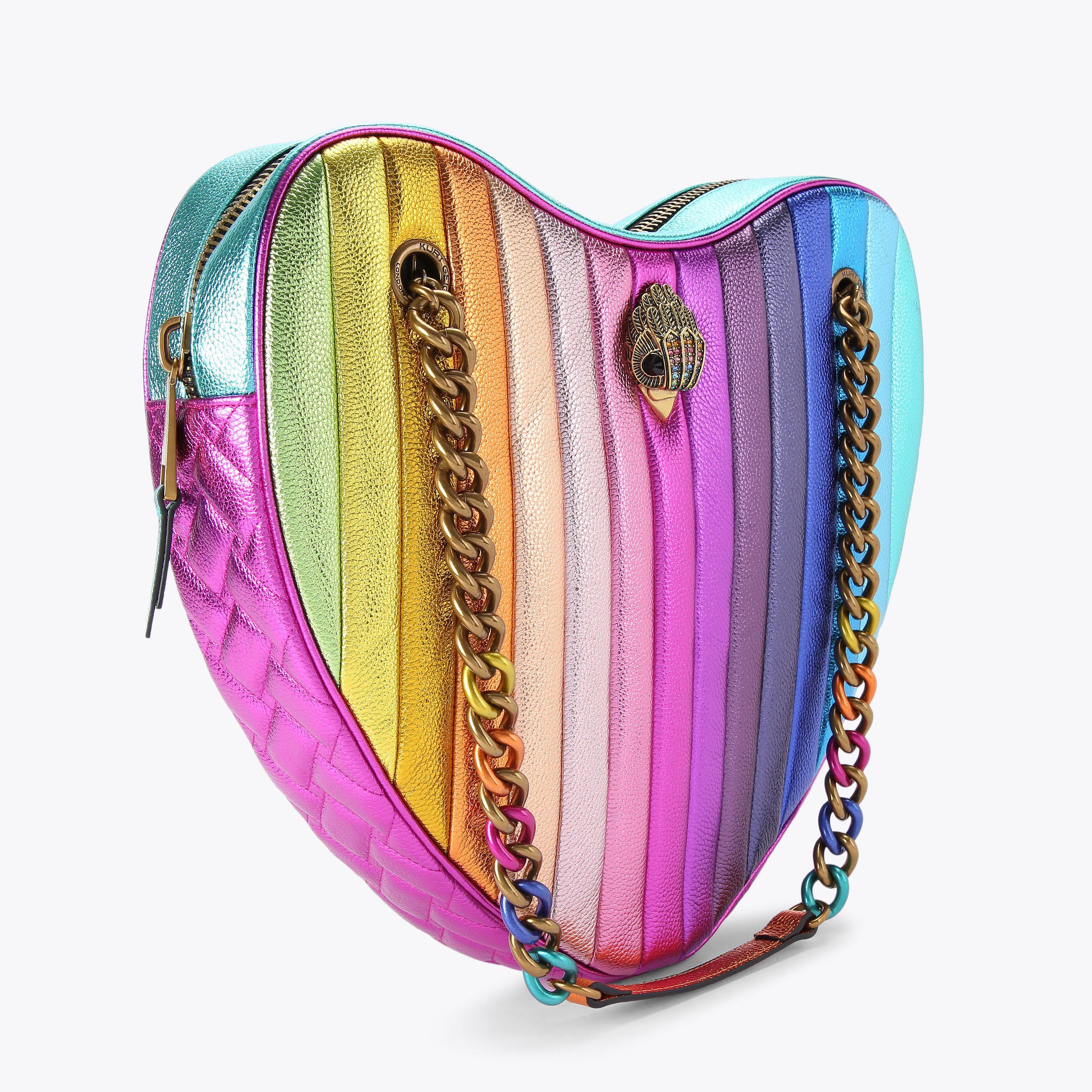 KENSINGTON LG HEART BAG Q Striped Heart Shoulder Purse by KURT GEIGER ...