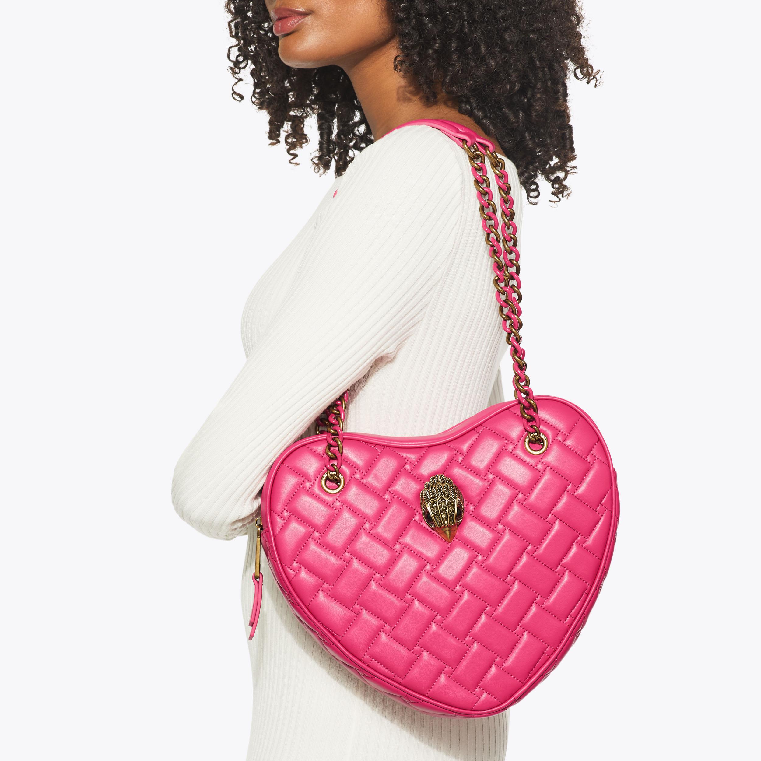 KENSINGTON HEART BAG Fuchsia Heart Shoulder Purse by KURT GEIGER LONDON