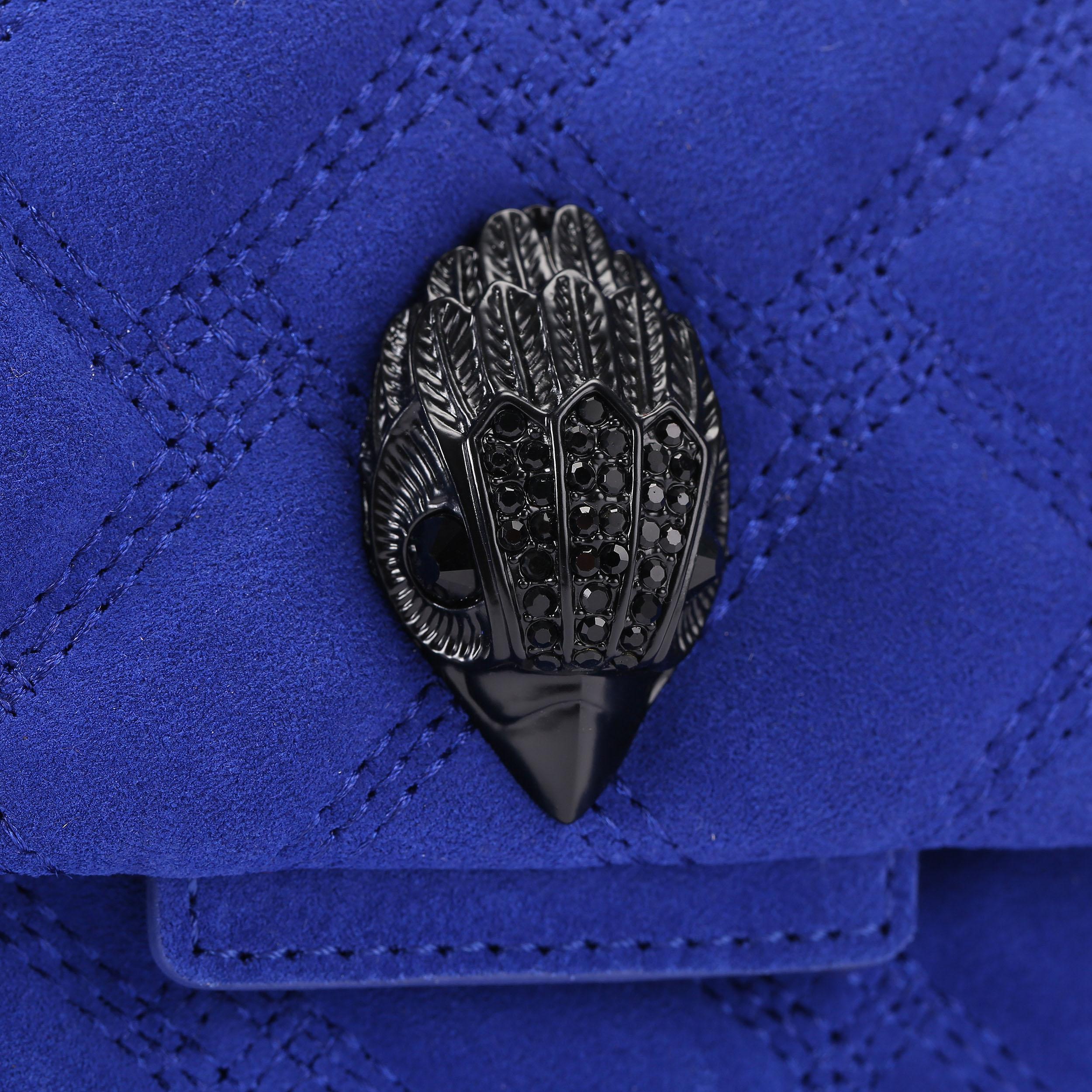 LEATHER MINI KENSINGTON Blue Suede Kensington Bag by KURT GEIGER LONDON