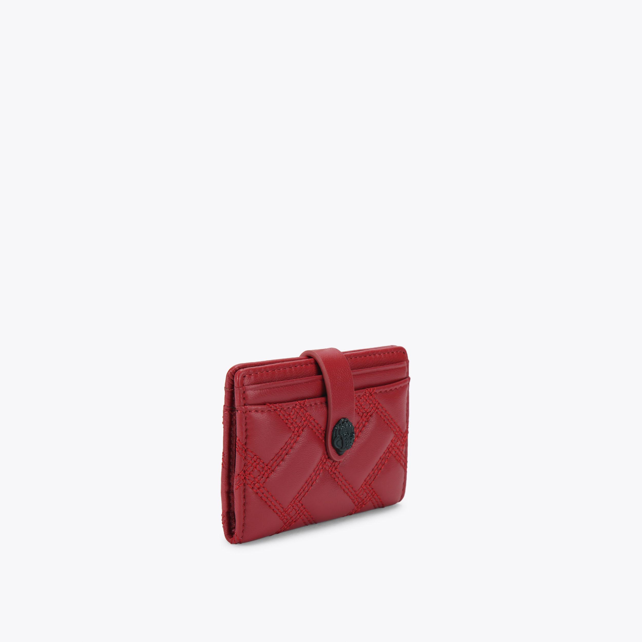 MULTI CARD KENSINGTON Red Leather Card Holder by KURT GEIGER LONDON