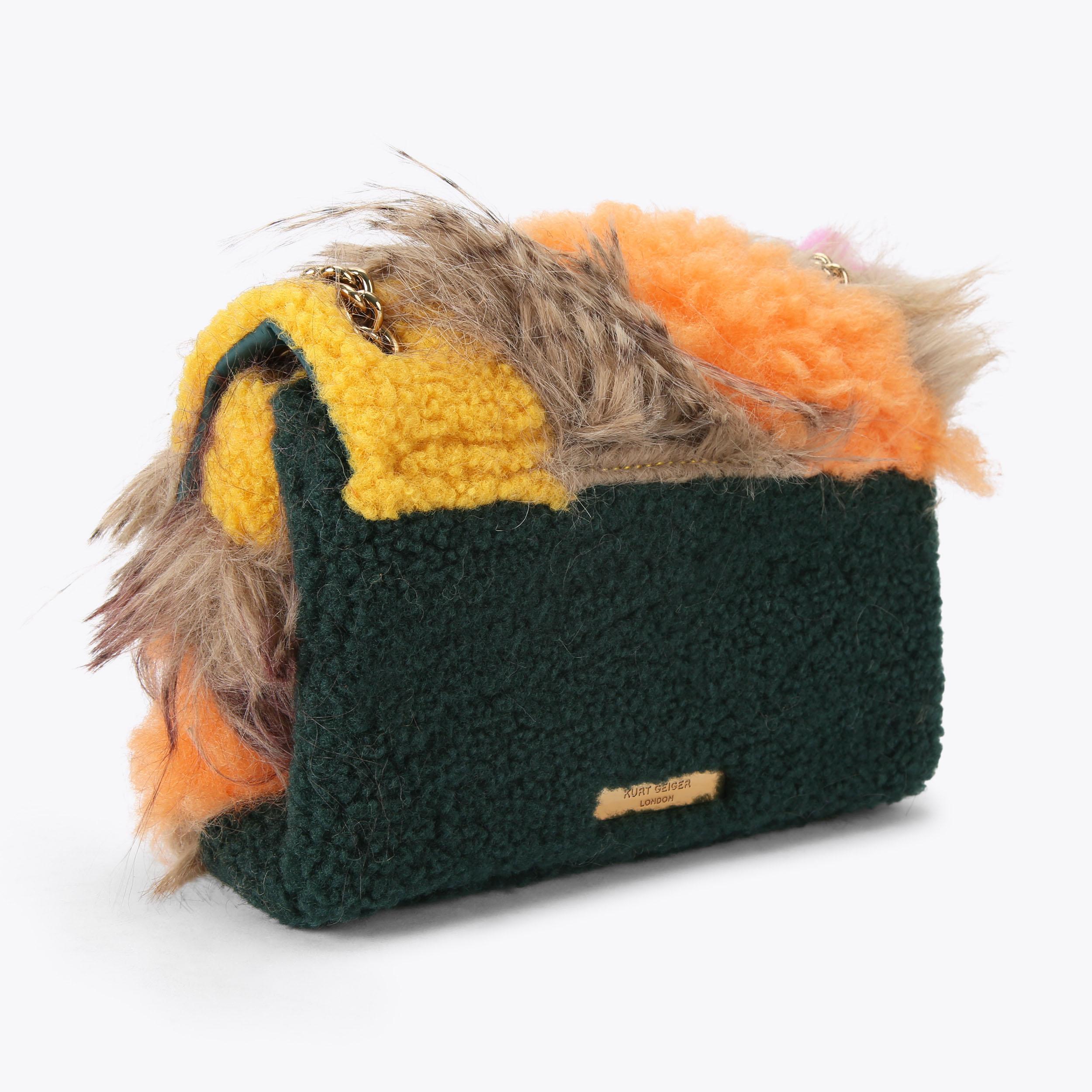MINI KENSINGTON F FUR Striped Faux Fur Cross Body Bag by KURT GEIGER LONDON