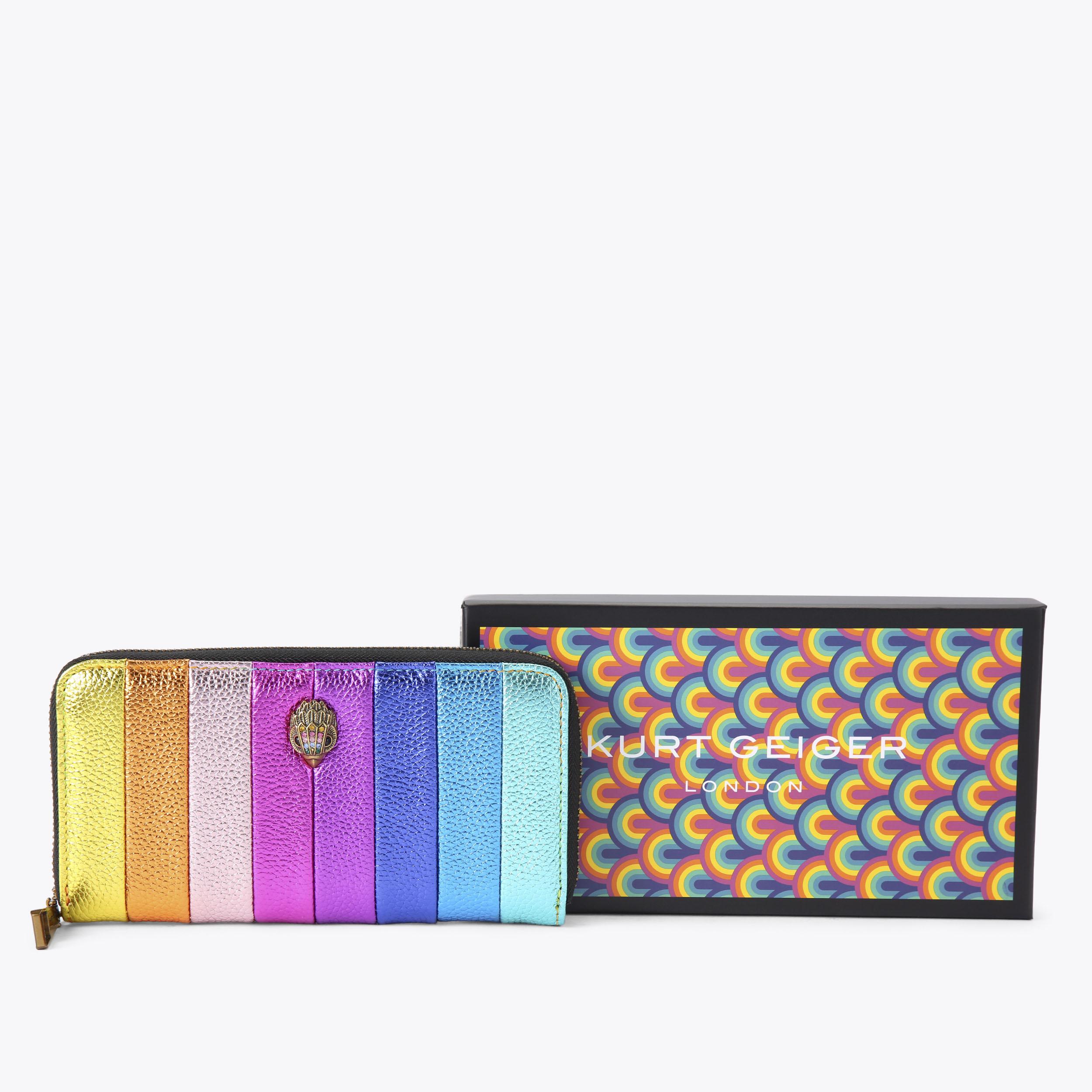 KENSINGTON ZIP AROUND W Q Rainbow Stripe Zip Around Wallet by KURT ...