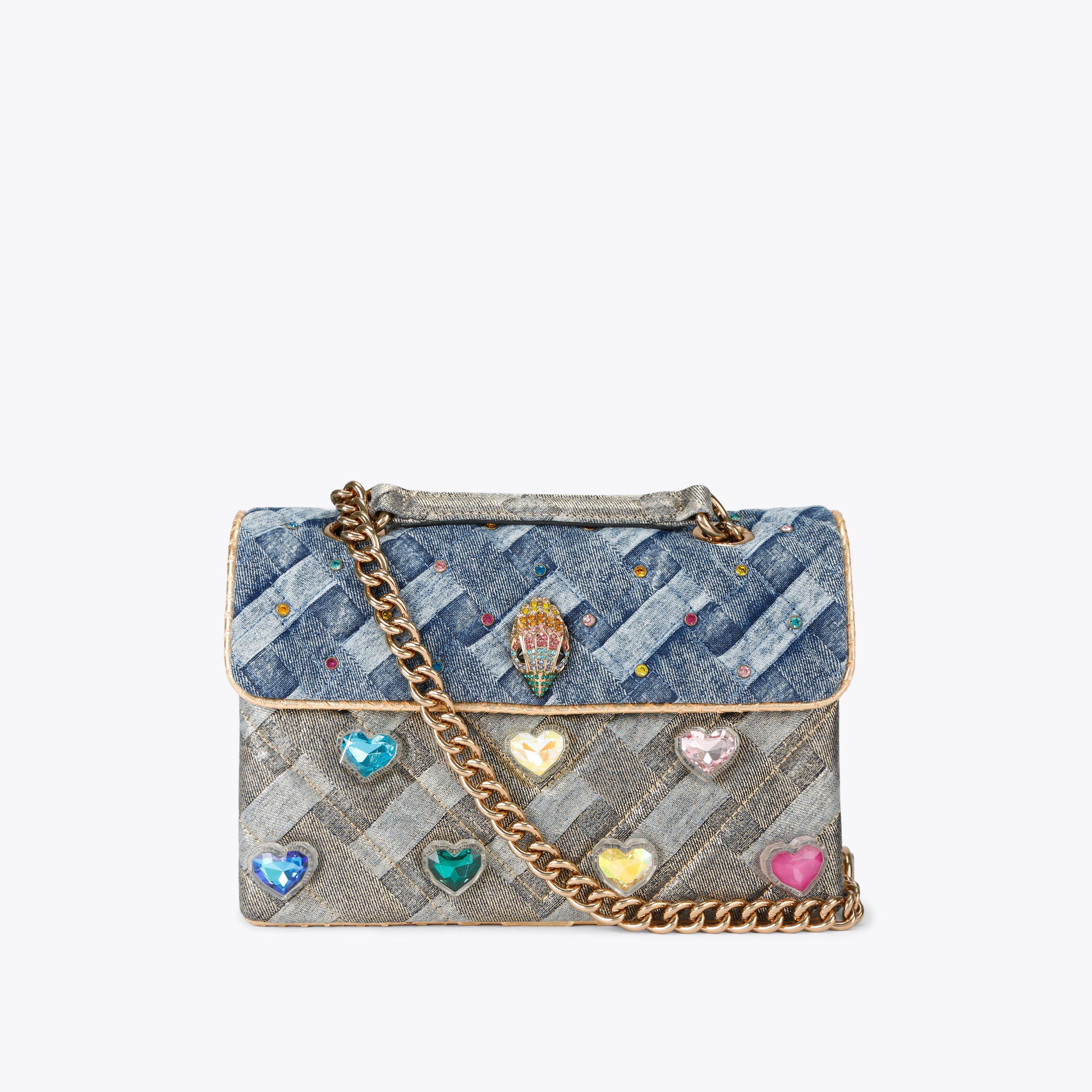 KENSINGTON BAG HEART Denim Fabric Heart Bag by KURT GEIGER LONDON