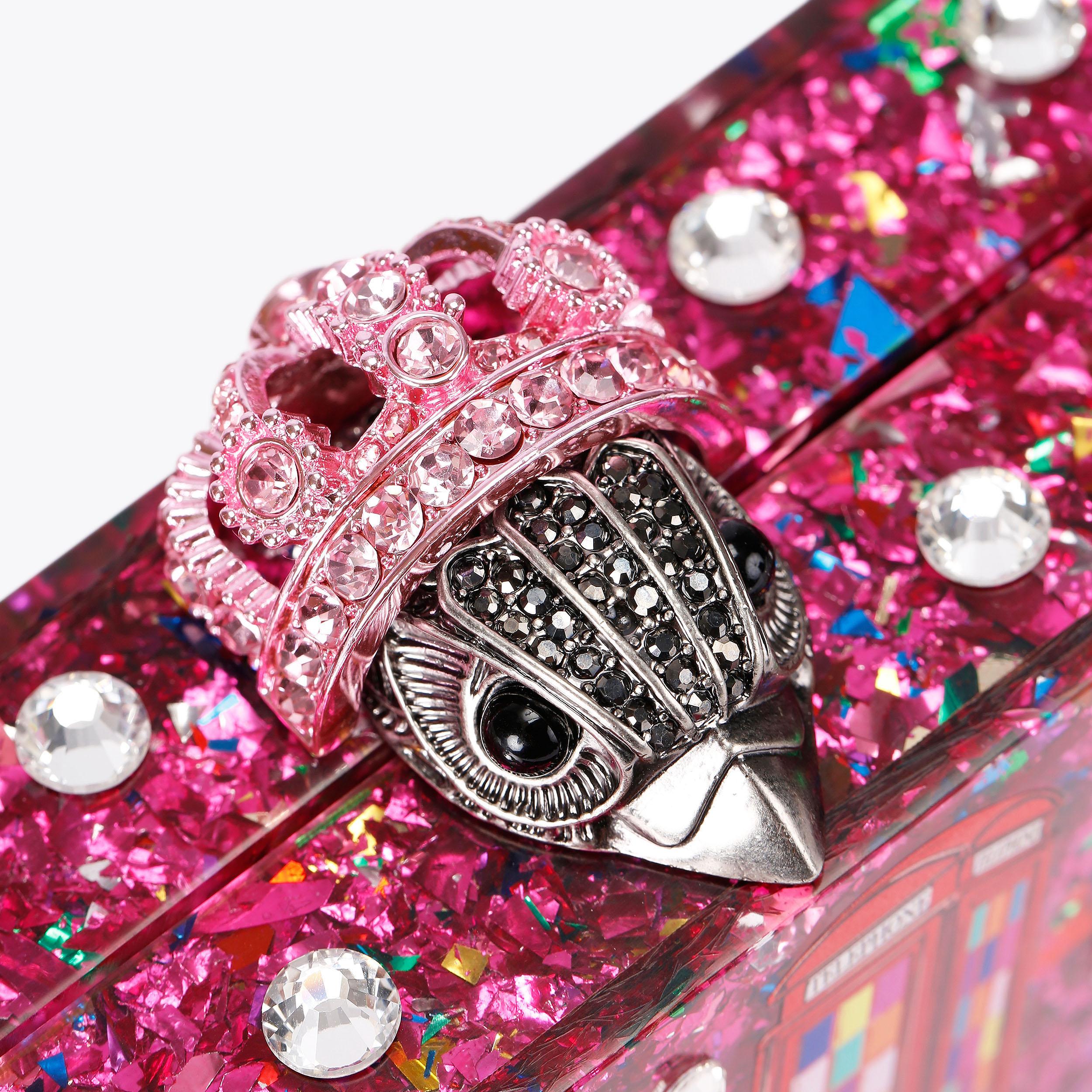 LONDON BOX CLUTCH Pink Acrylic Clutch Bag by KURT GEIGER LONDON