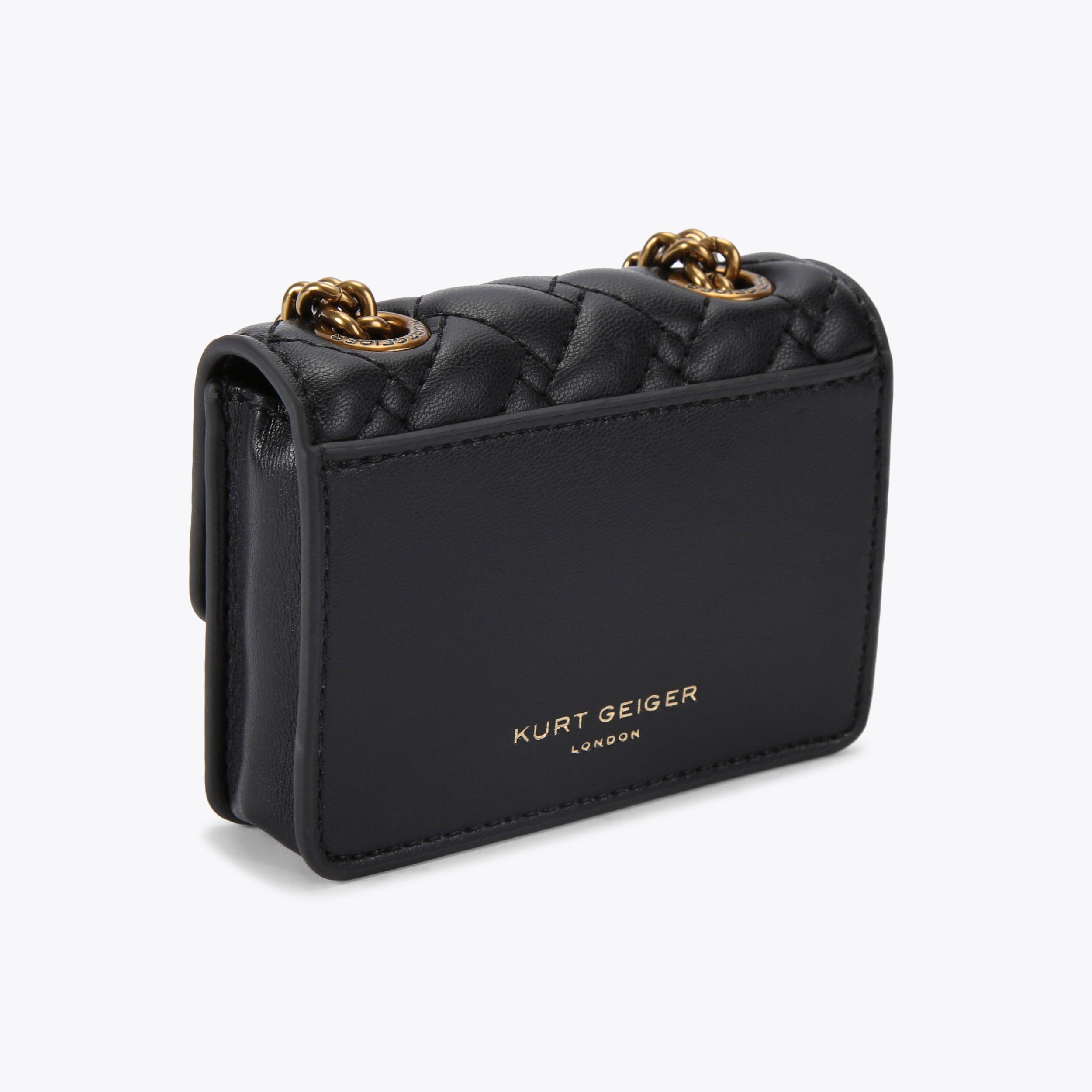 MICRO KENSINGTON KURT Black Quilted Kurt Mini Purse by KURT GEIGER LONDON
