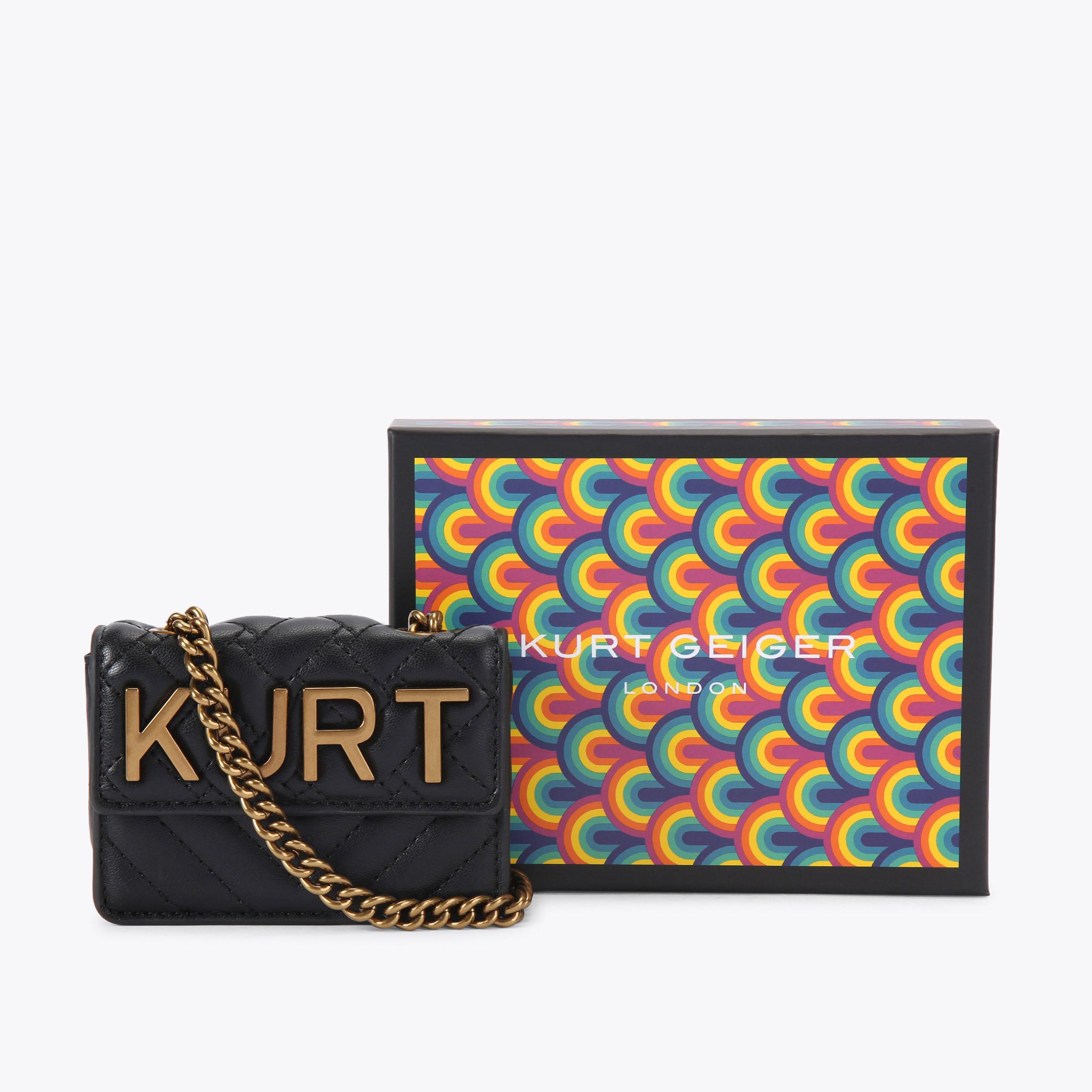 MICRO KENSINGTON KURT Black Quilted Kurt Mini Purse by KURT GEIGER LONDON