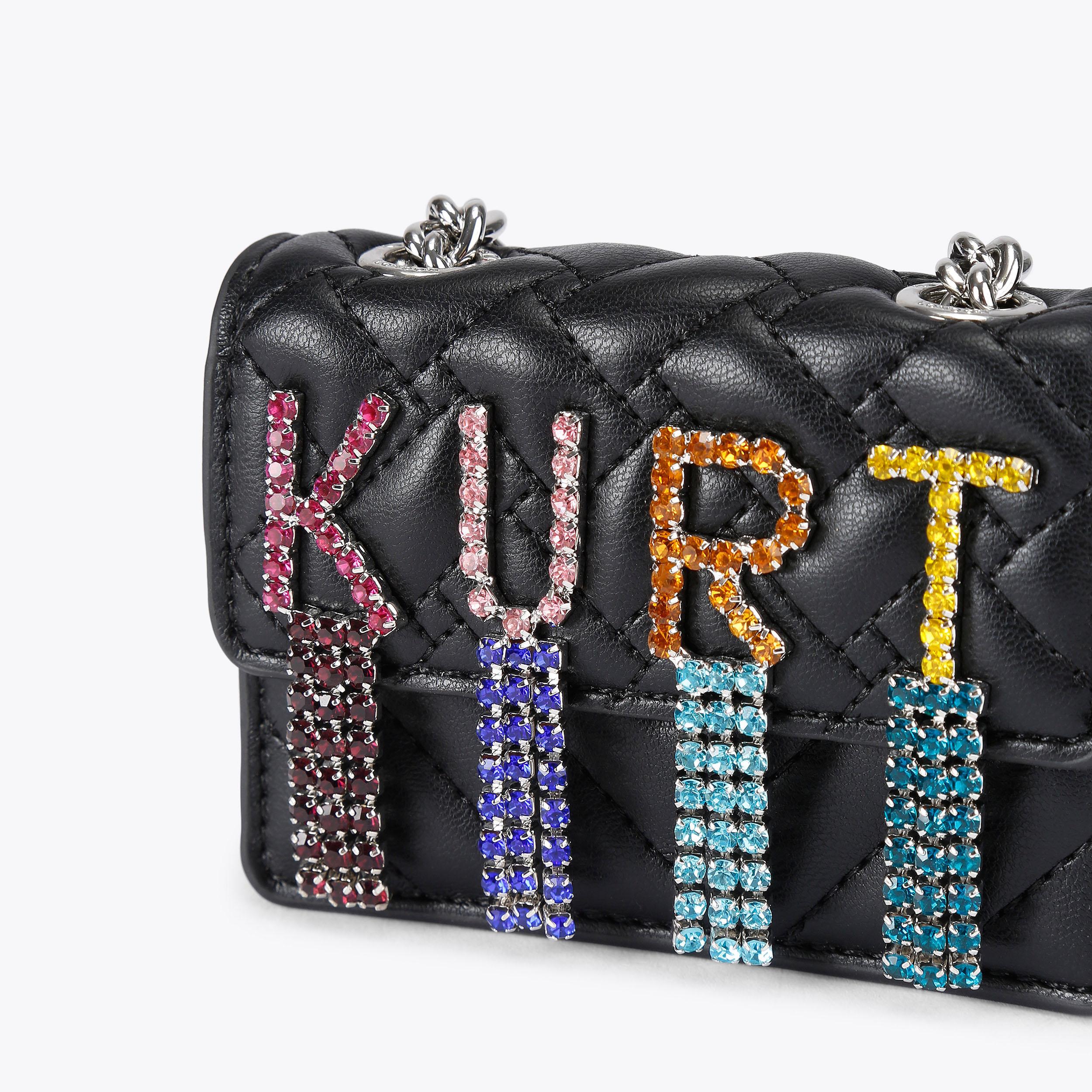 MICRO KENSINGTON KURT Black Crystal Micro Cross Body Bag by KURT GEIGER ...