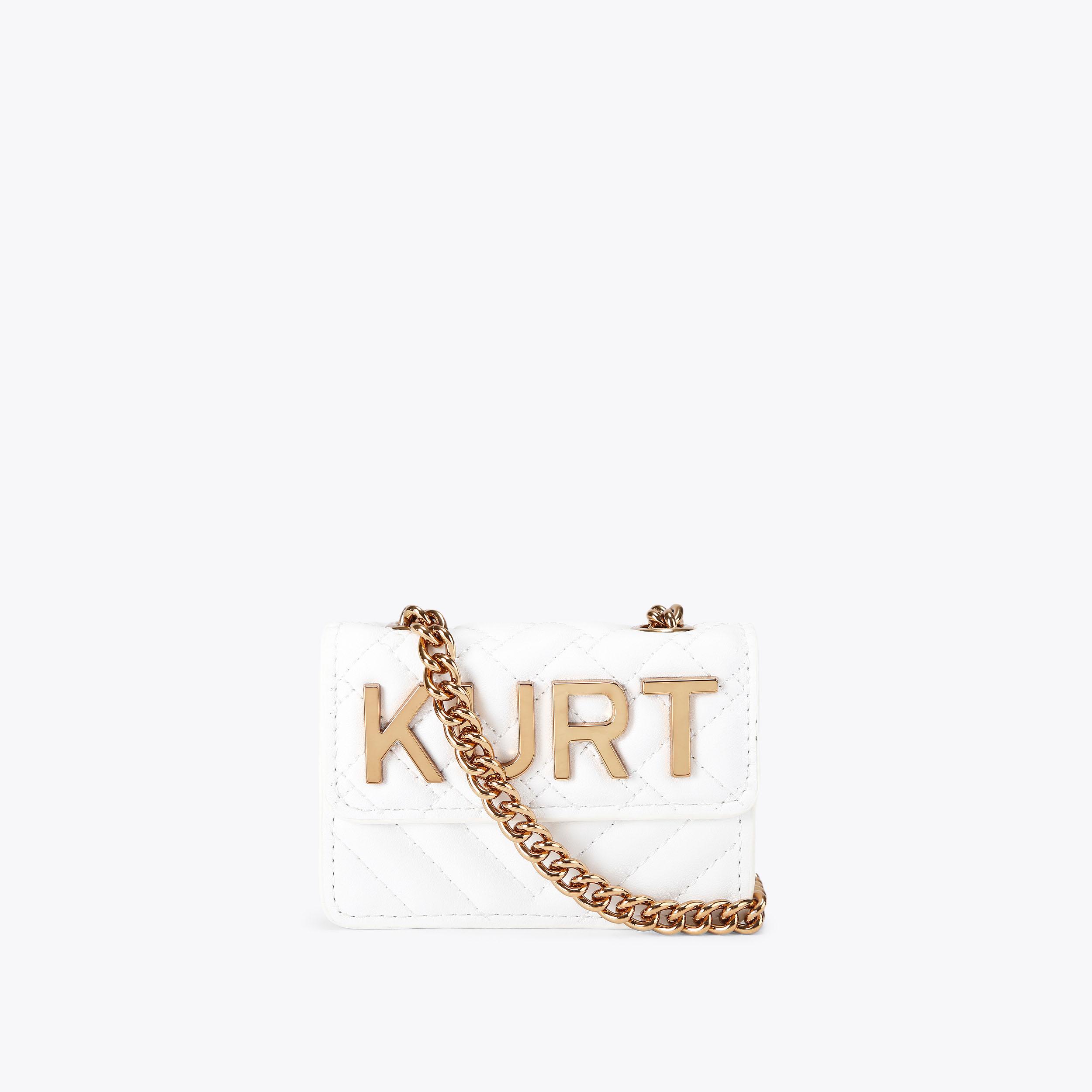 MICRO KENSINGTON Silver Glitter Micro Bag by KURT GEIGER LONDON