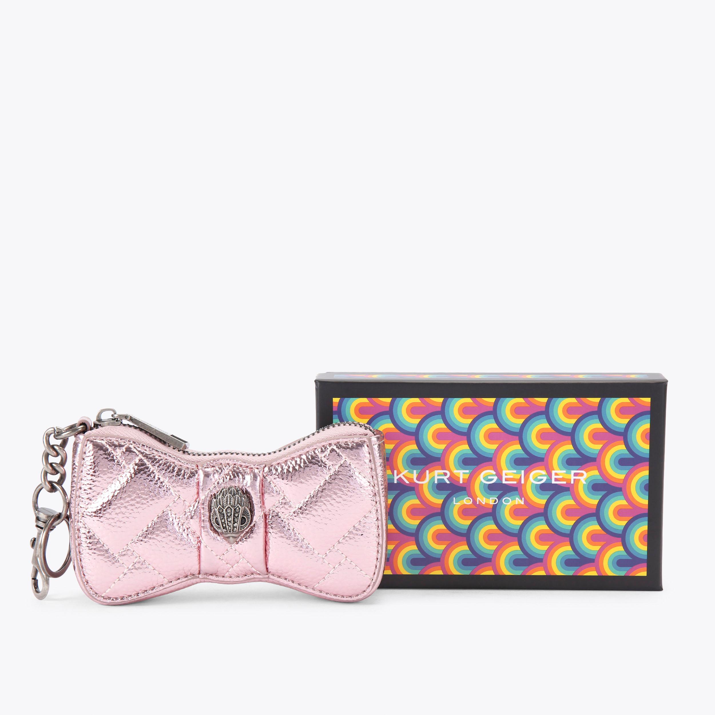 KENSINGTON BOW CHARM Metallic Pink Pebble Grain Bow Charm by KURT ...