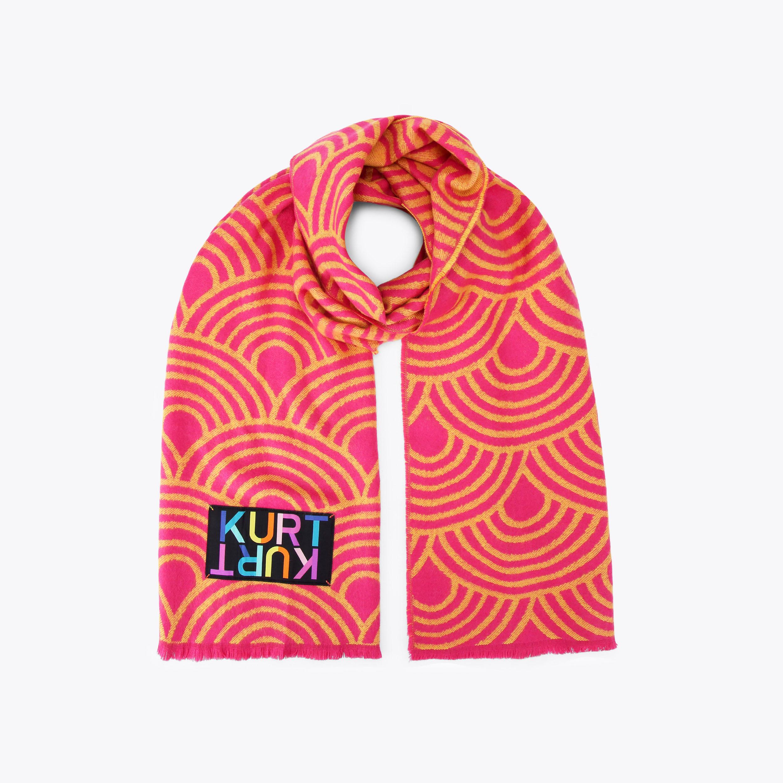 SOUTHBANK SCARF Yellow Pink Scarf by KURT GEIGER LONDON