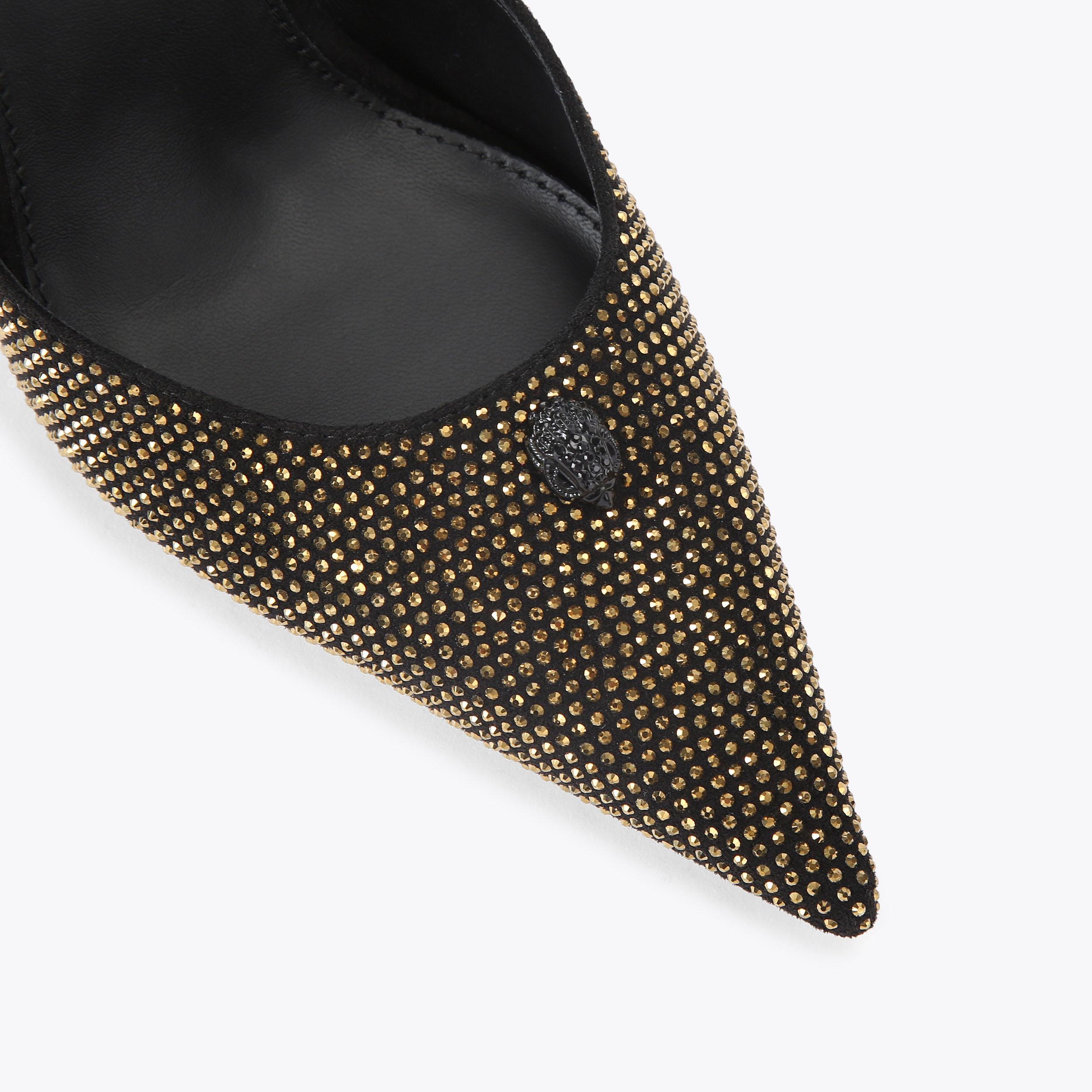 EAGLE POINT ANKLE STRAP Black Crystal High Heel by KURT GEIGER LONDON