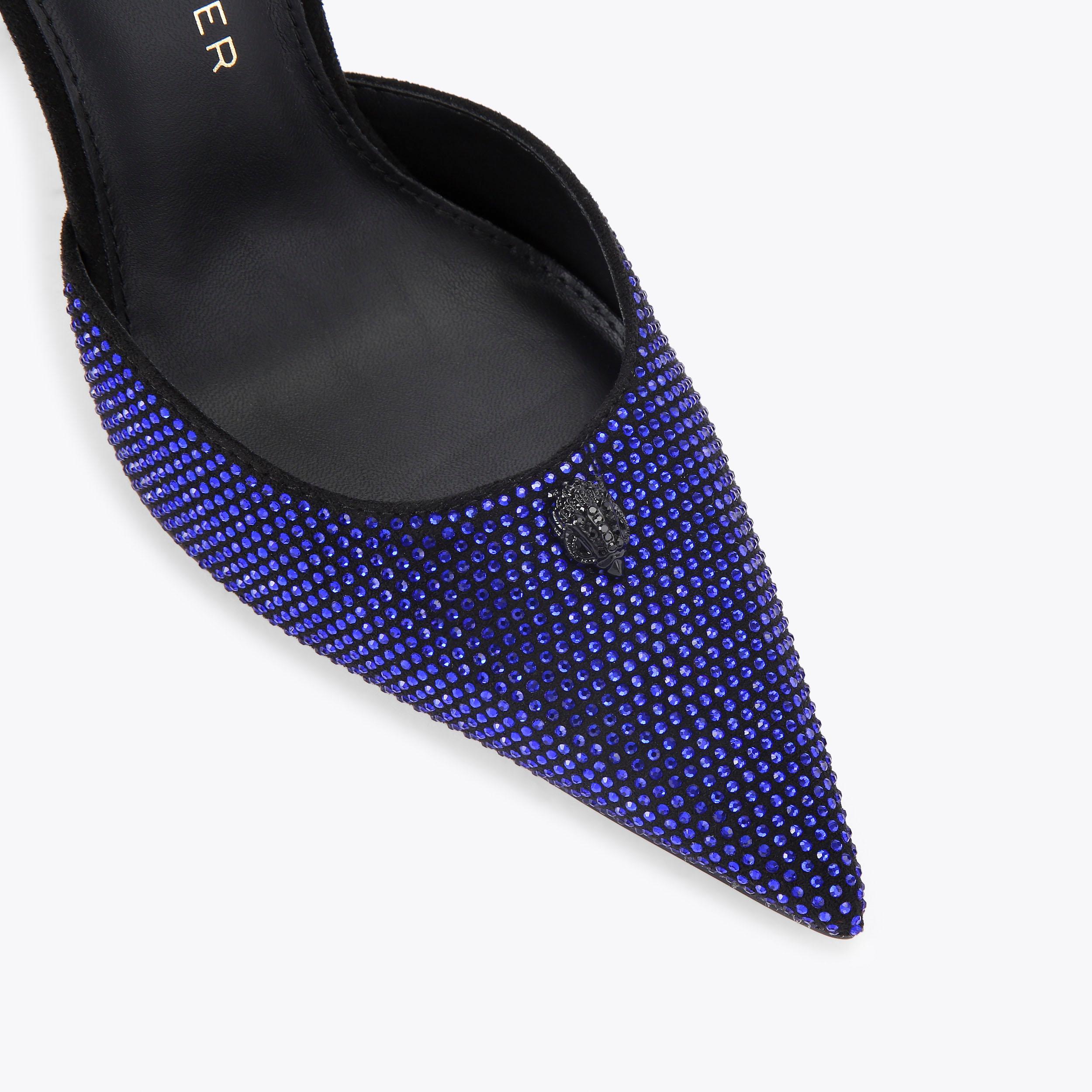 EAGLE POINT ANKLE STRAP Blue Crystal Heel by KURT GEIGER LONDON