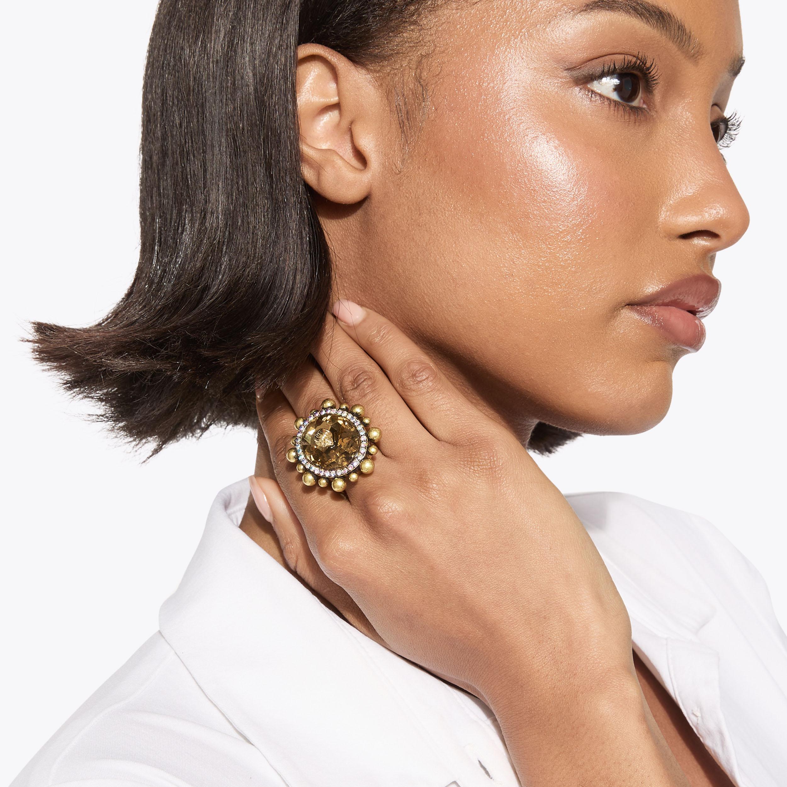 XL REGENT RING Antiqued Brass Ring by KURT GEIGER LONDON