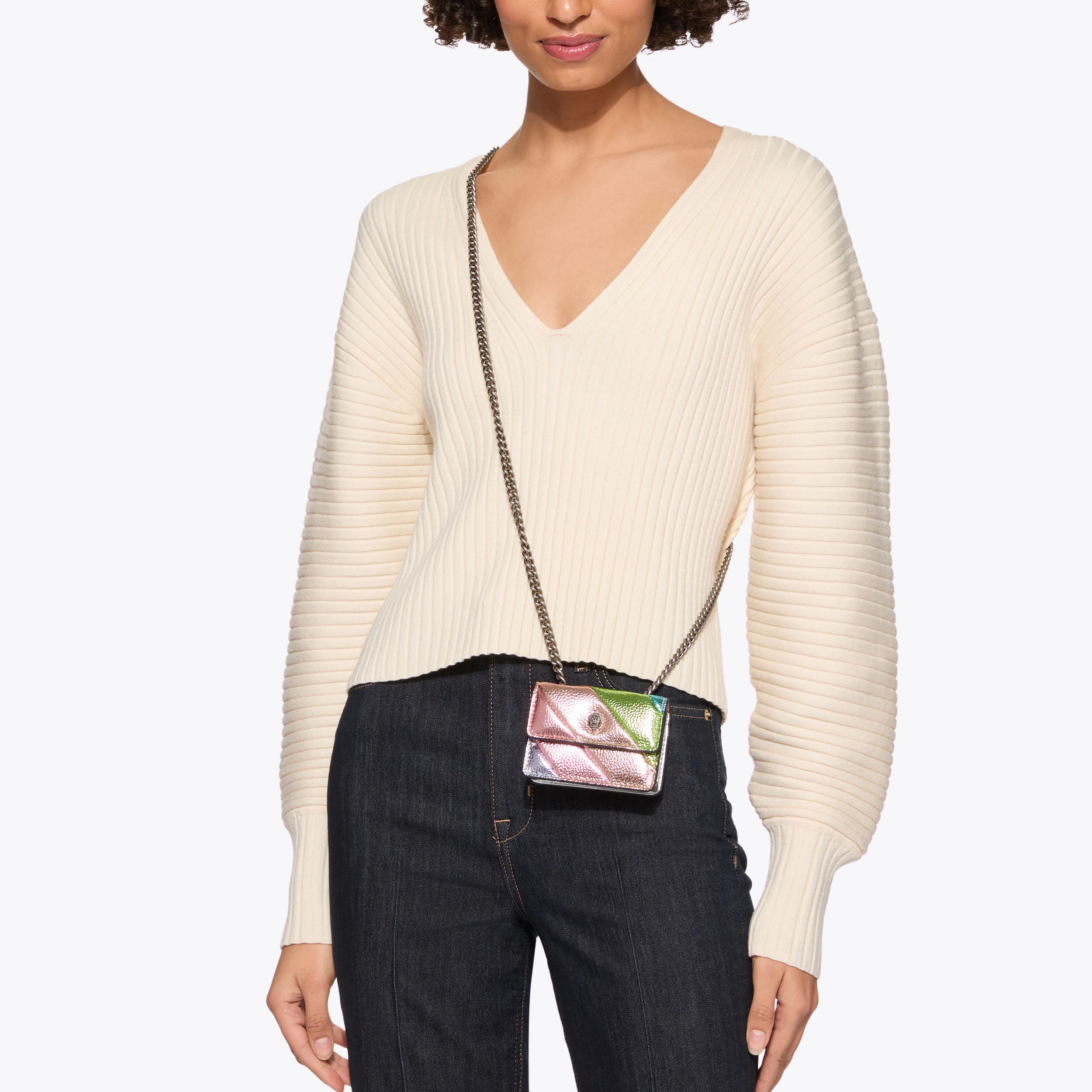 MICRO KENSINGTON L Pebble Grain Cross Body Bag by KURT GEIGER LONDON