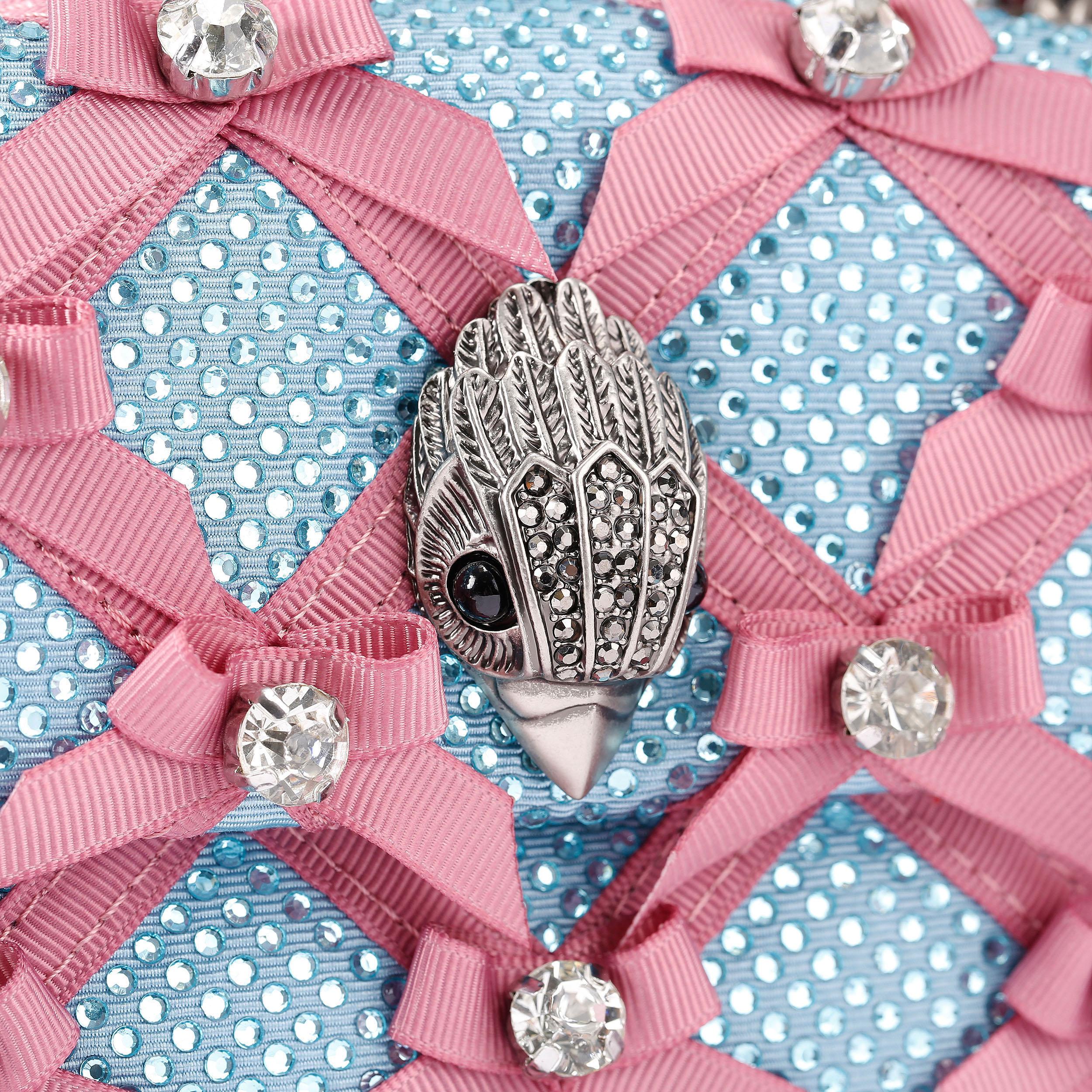 MD KENSINGTON BOWS Blue Pink Bow Crystal Cross Body Bag by KURT GEIGER ...
