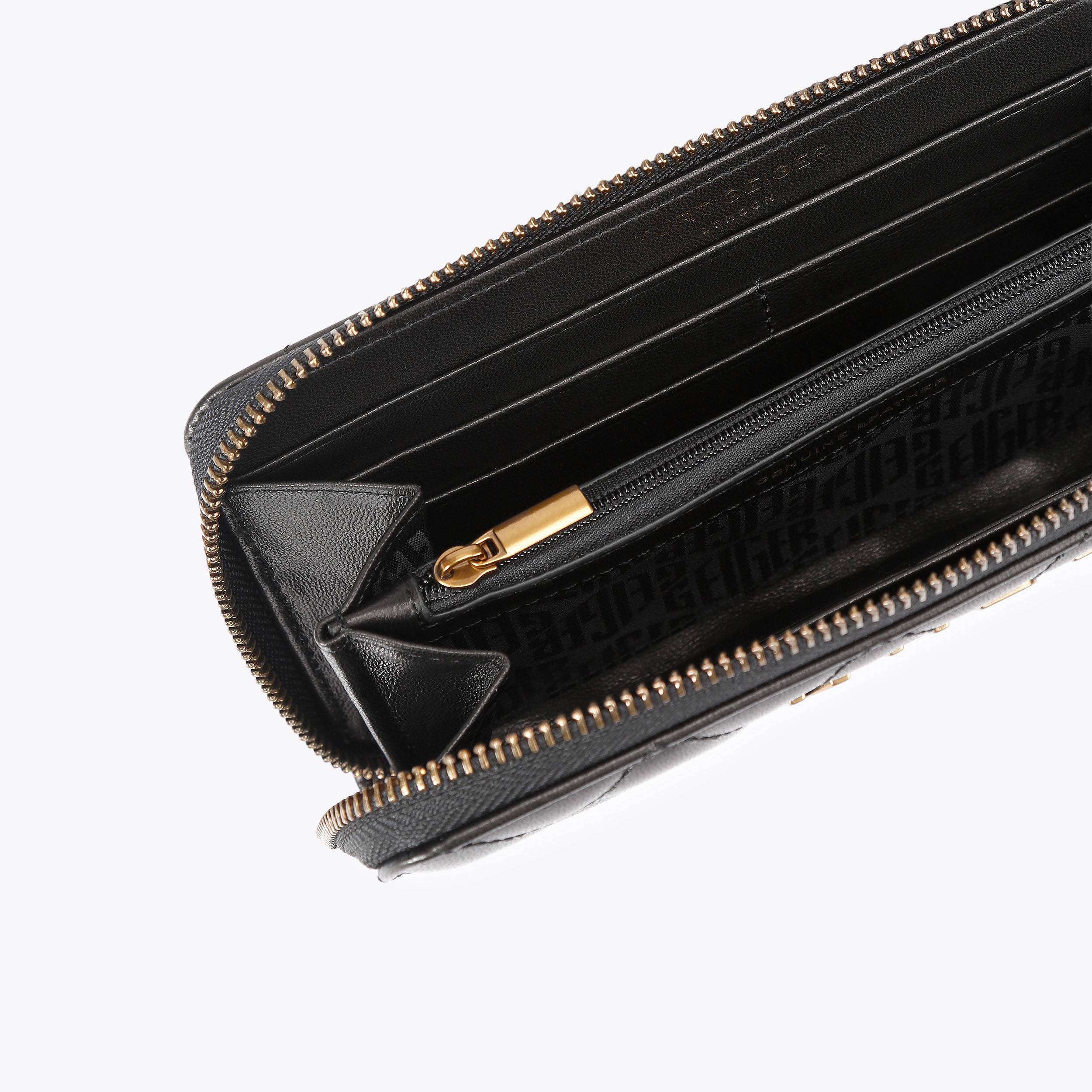 KENSINGTON ZIPAROUND KURT Black Quilted Zip Around Ours by KURT GEIGER ...