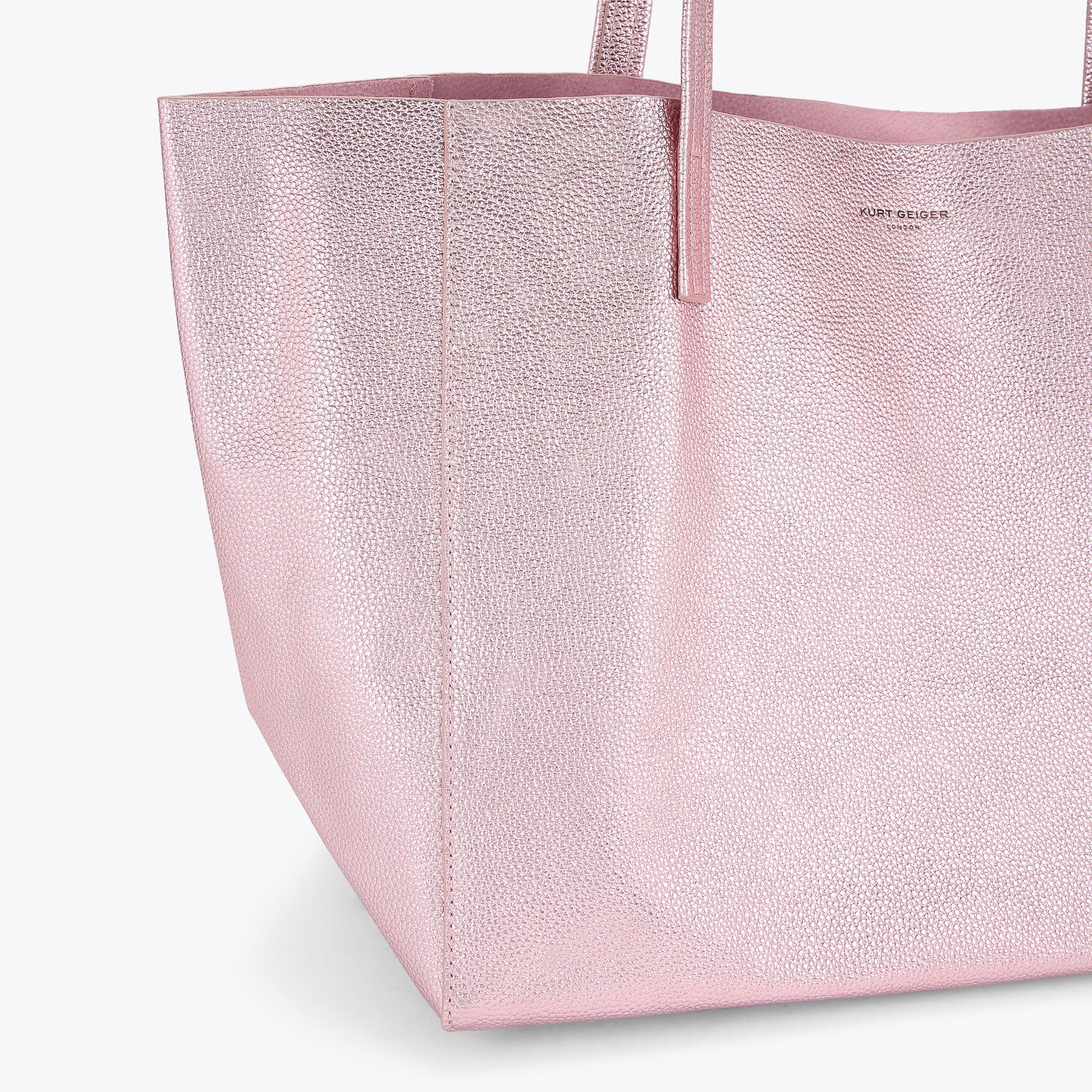VIOLET LG TOTE Metallic Pink Tote Bag by KURT GEIGER LONDON