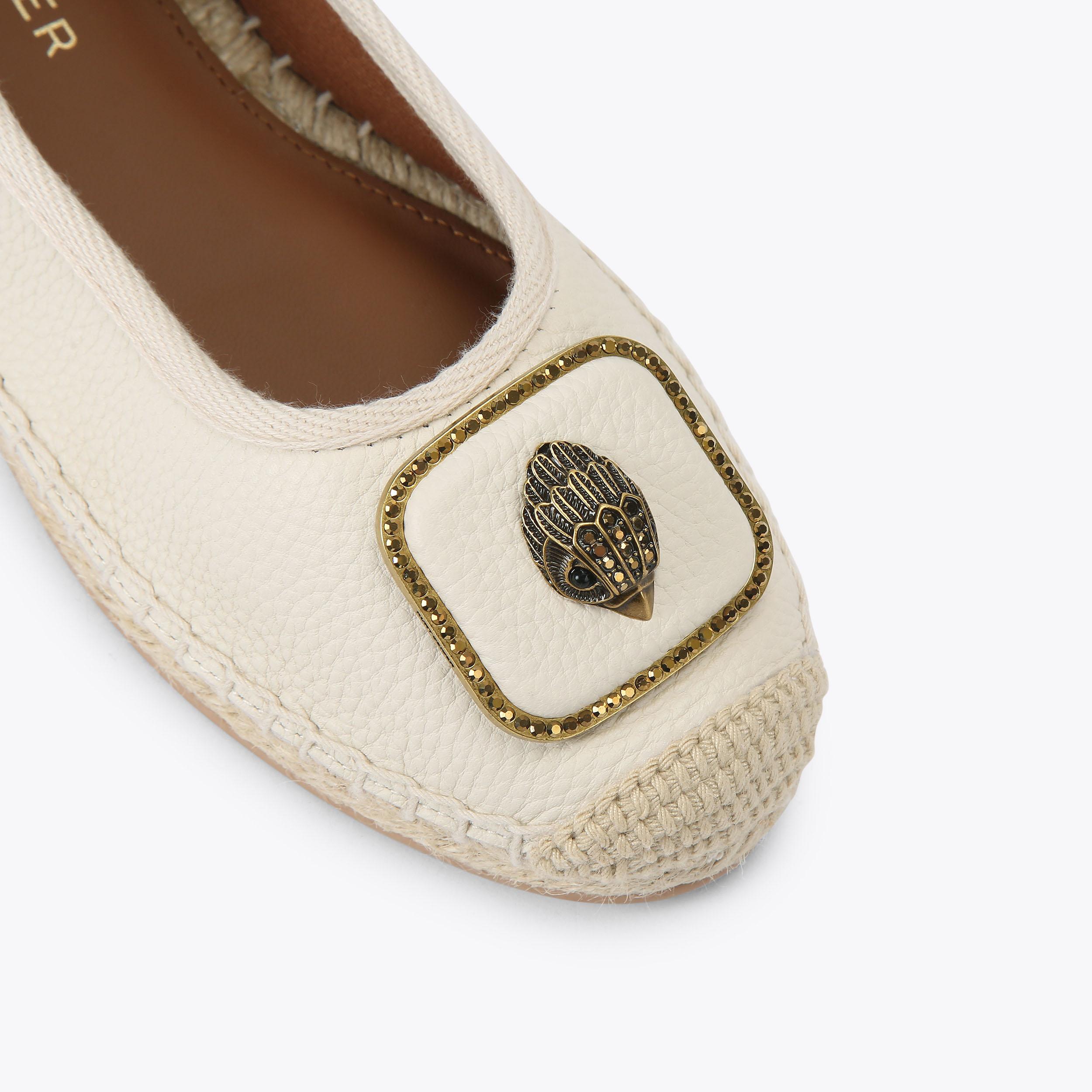 PIMLICO TIE BALLET Bone Lace Up Flat by Kurt Geiger London