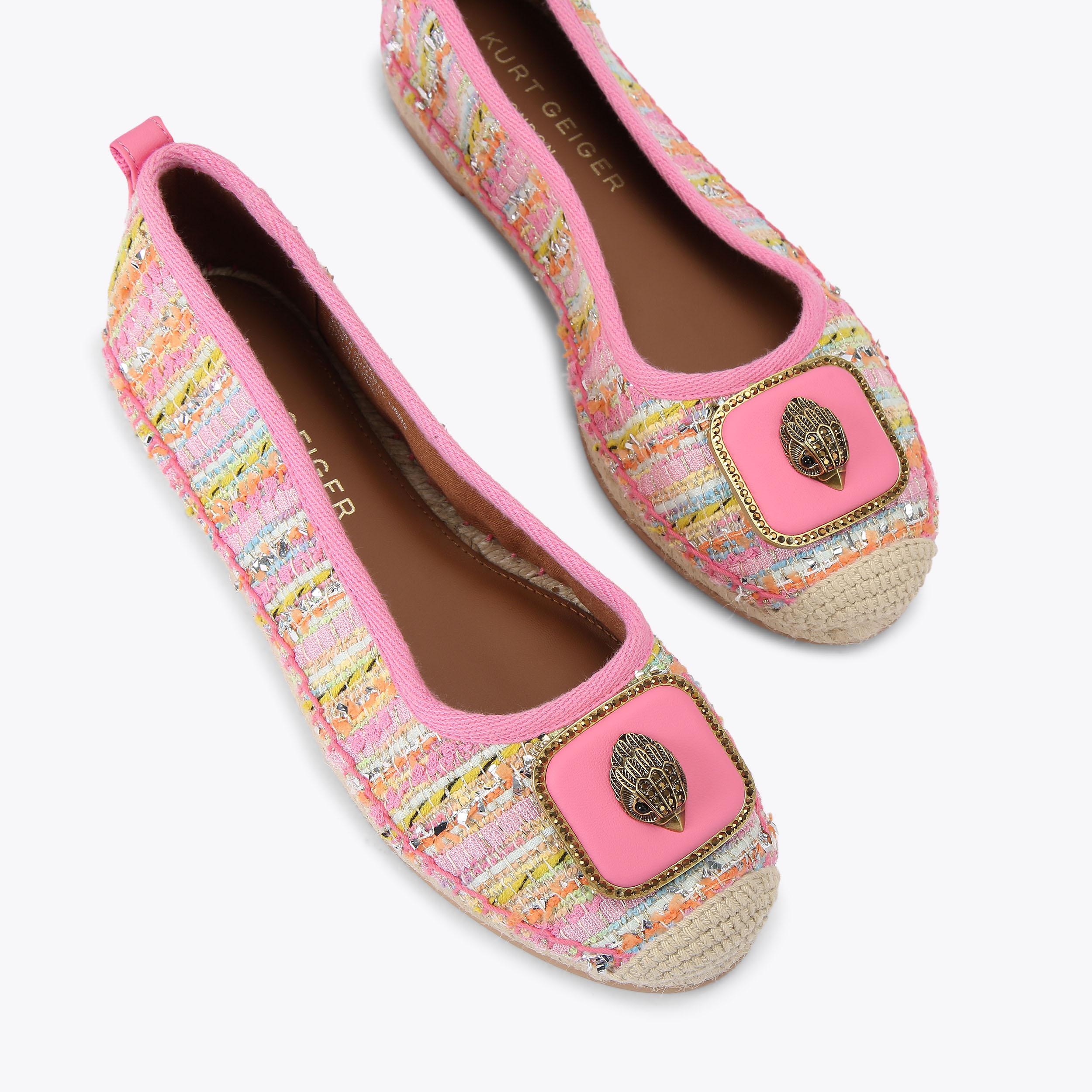 PIMLICO TIE BALLET Pink Tie Up Heels by Kurt Geiger London
