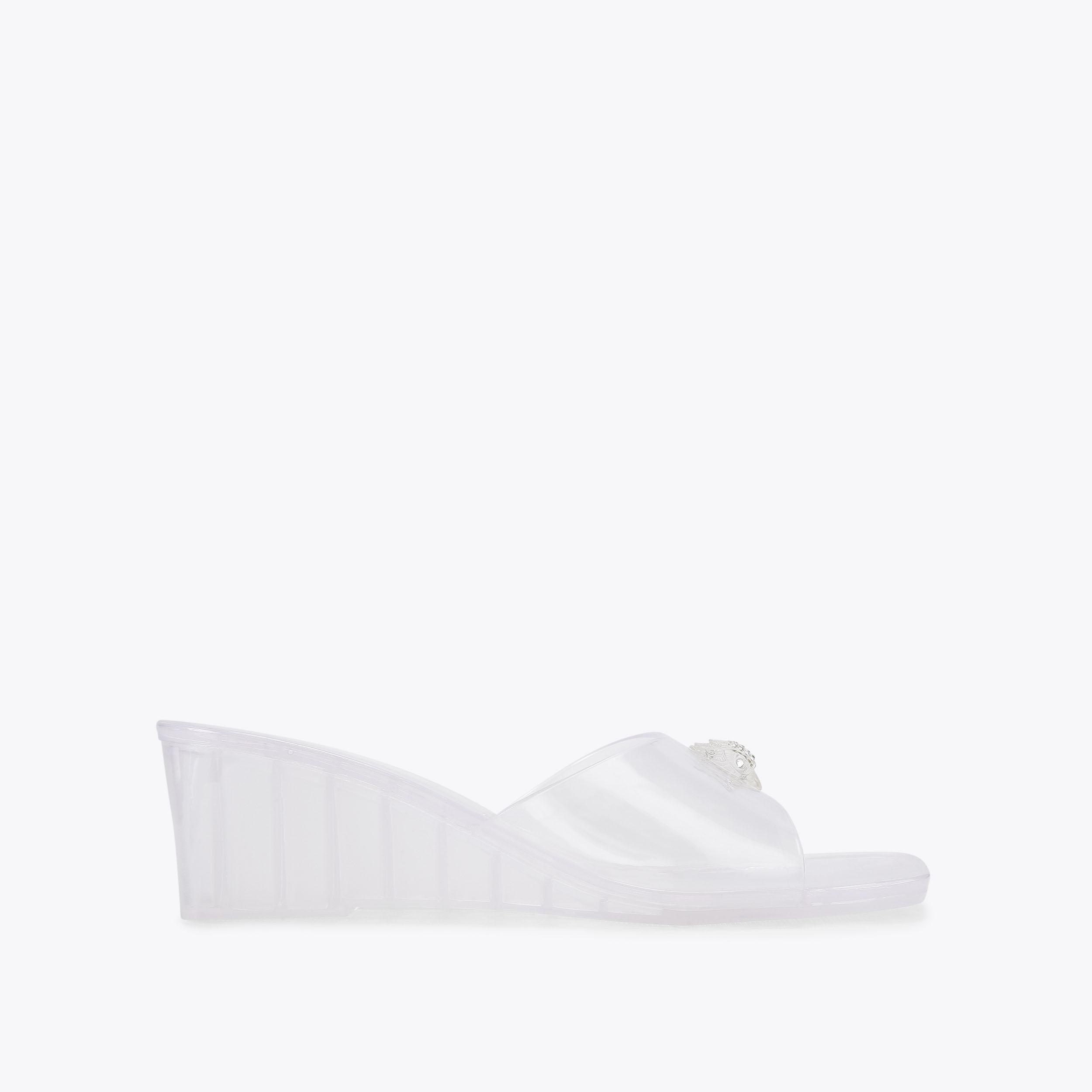 MADDISON WEDGE MULE Clear Perspex Wedge Heels by Kurt Geiger London