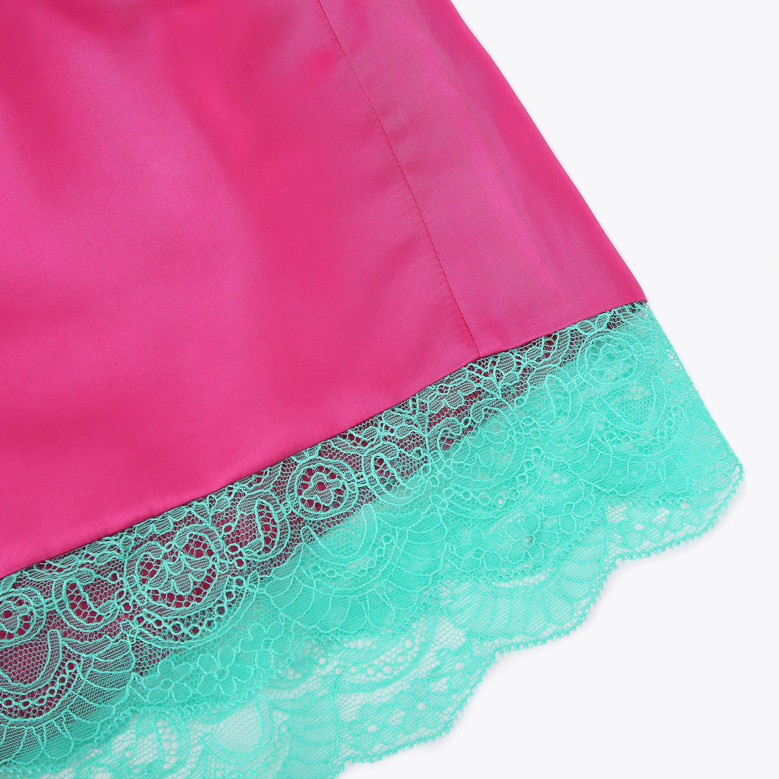 CAMI AND SHORTS SET Fuchsia Green Trim Pyjama Set by Kurt Geiger London