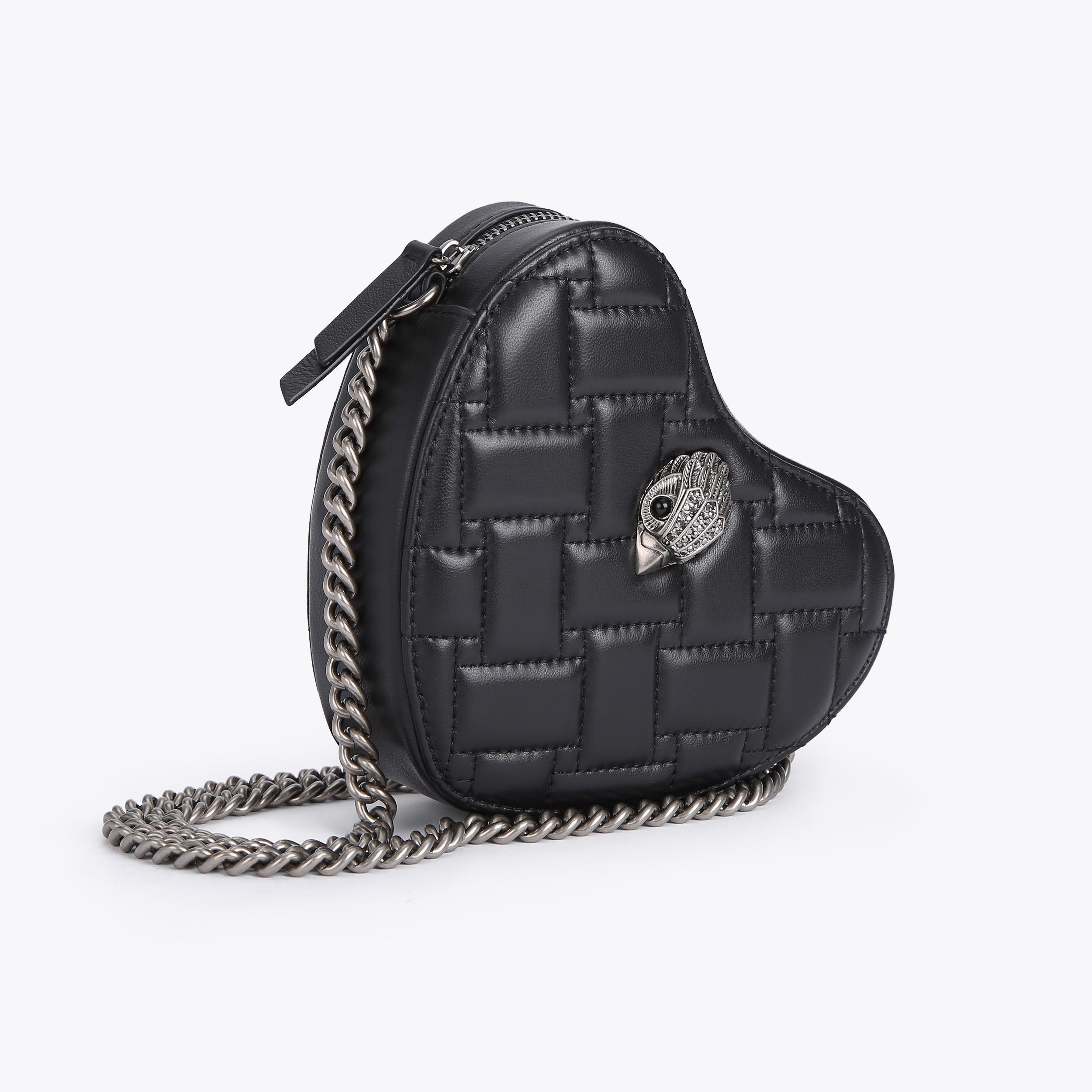 KENSINGTON HEART X BODY Black Heart Quilted Leather Cross Body Purse by ...