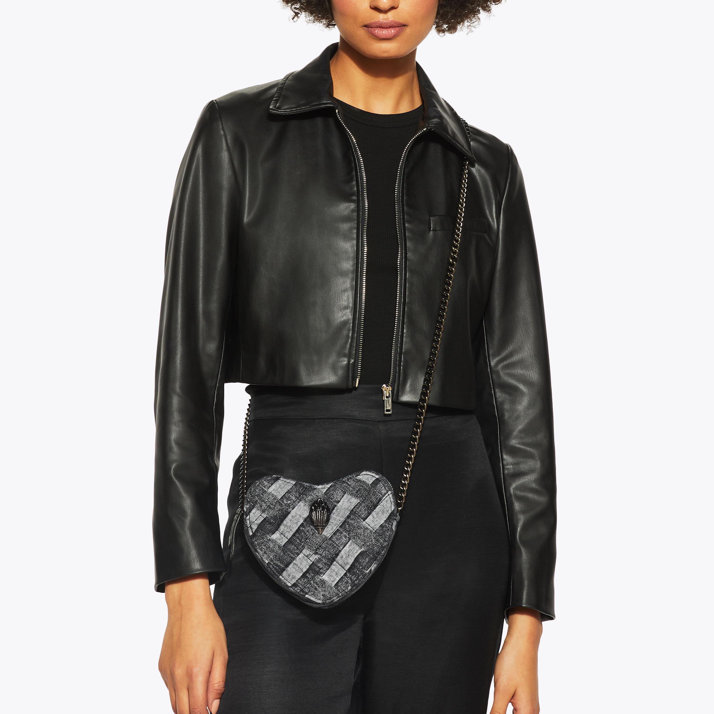 KENSINGTON HEART X BODY Dark Denim Cross Body Purse by KURT GEIGER LONDON