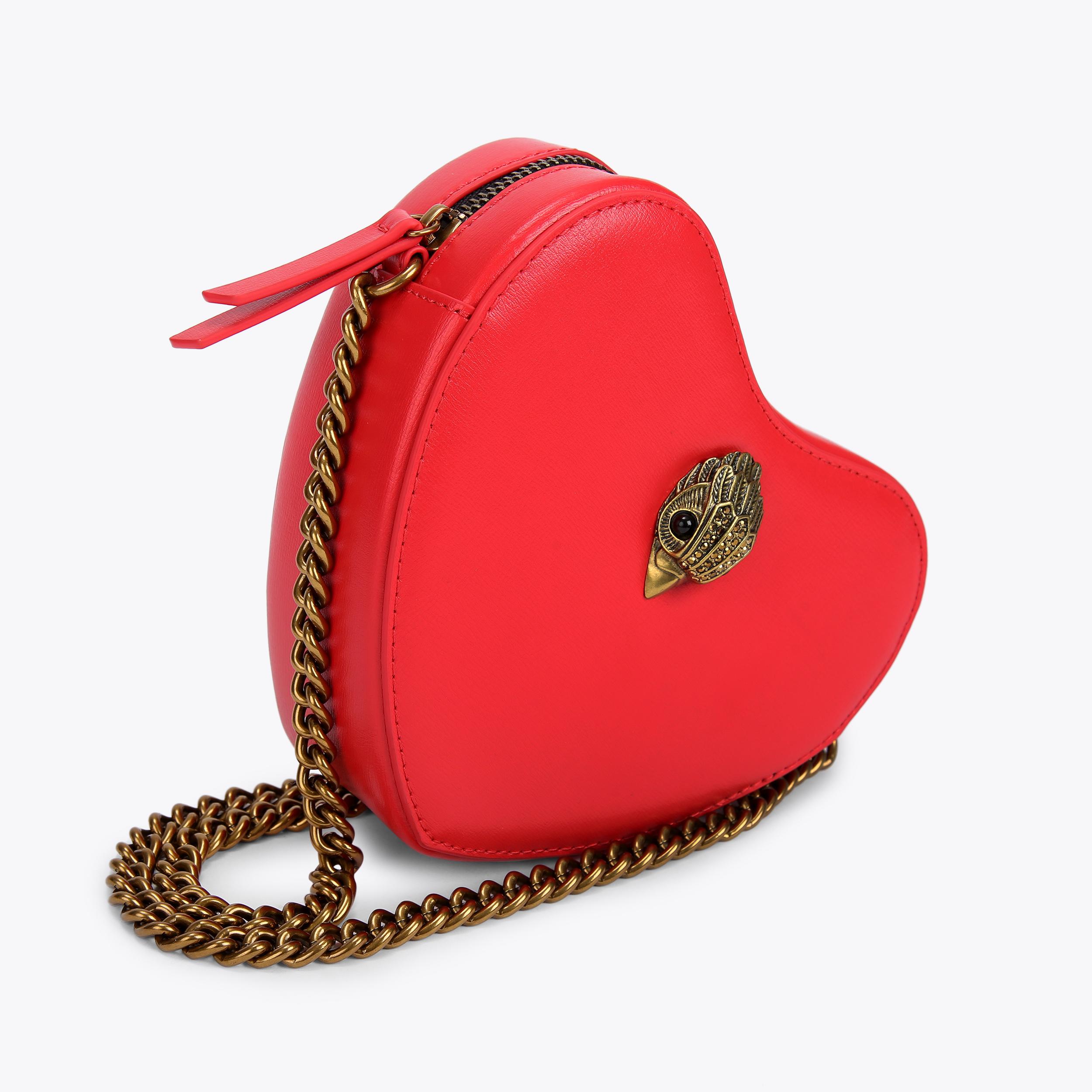 KENSINGTON HEART X BODY Red Smooth Leather Heart Cross Body by KURT ...
