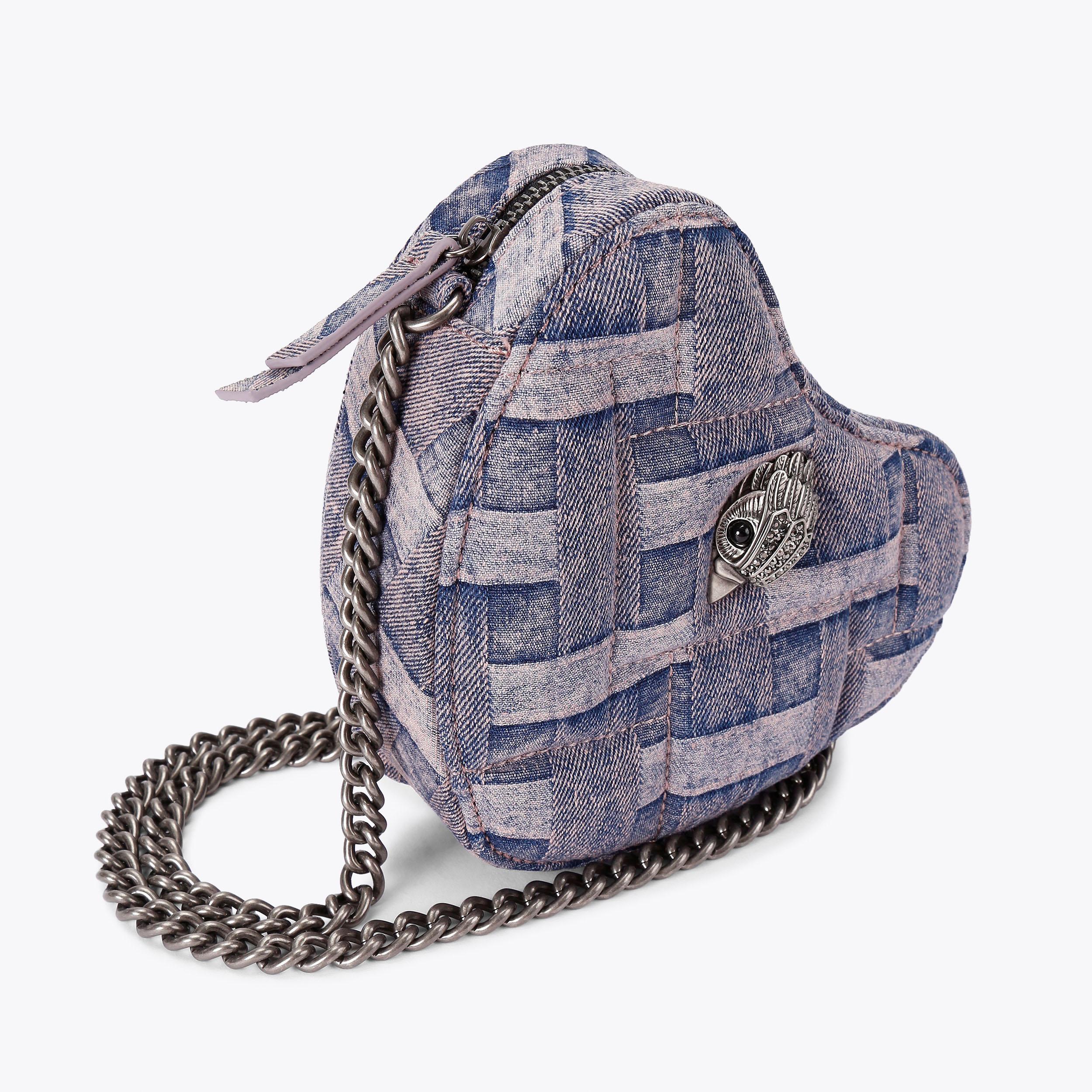 KENSINGTON HEART X BODY Pink Denim Heart Cross Body Purse by KURT ...