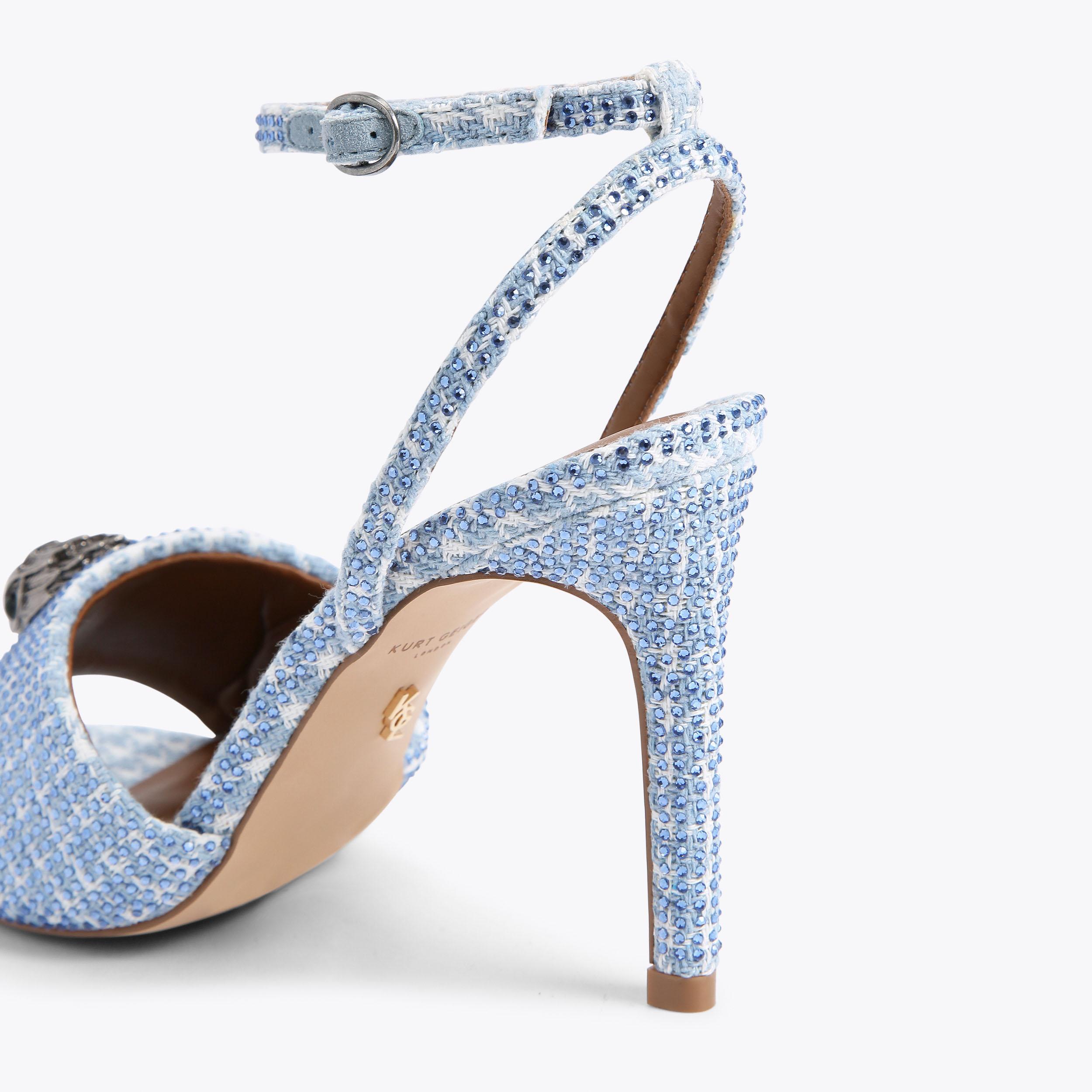 KENSINGTON SANDAL Blue Heel by KURT GEIGER LONDON