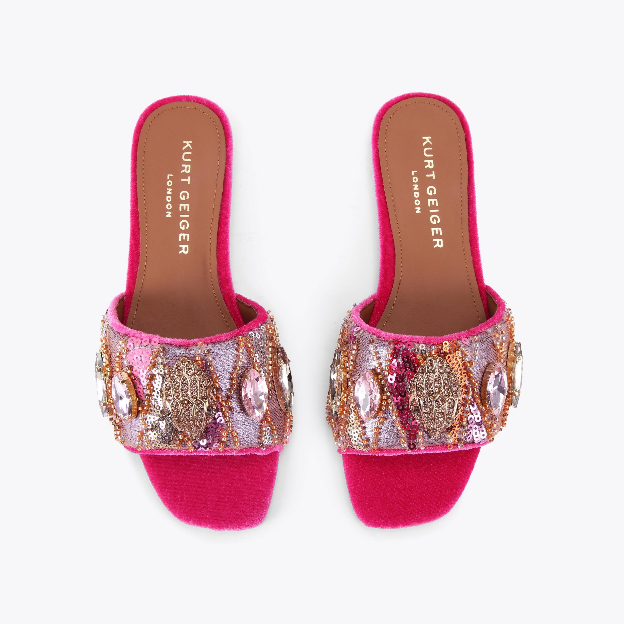 KENSINGTON FLAT SANDAL Sequin Slip On Sandal by KURT GEIGER LONDON