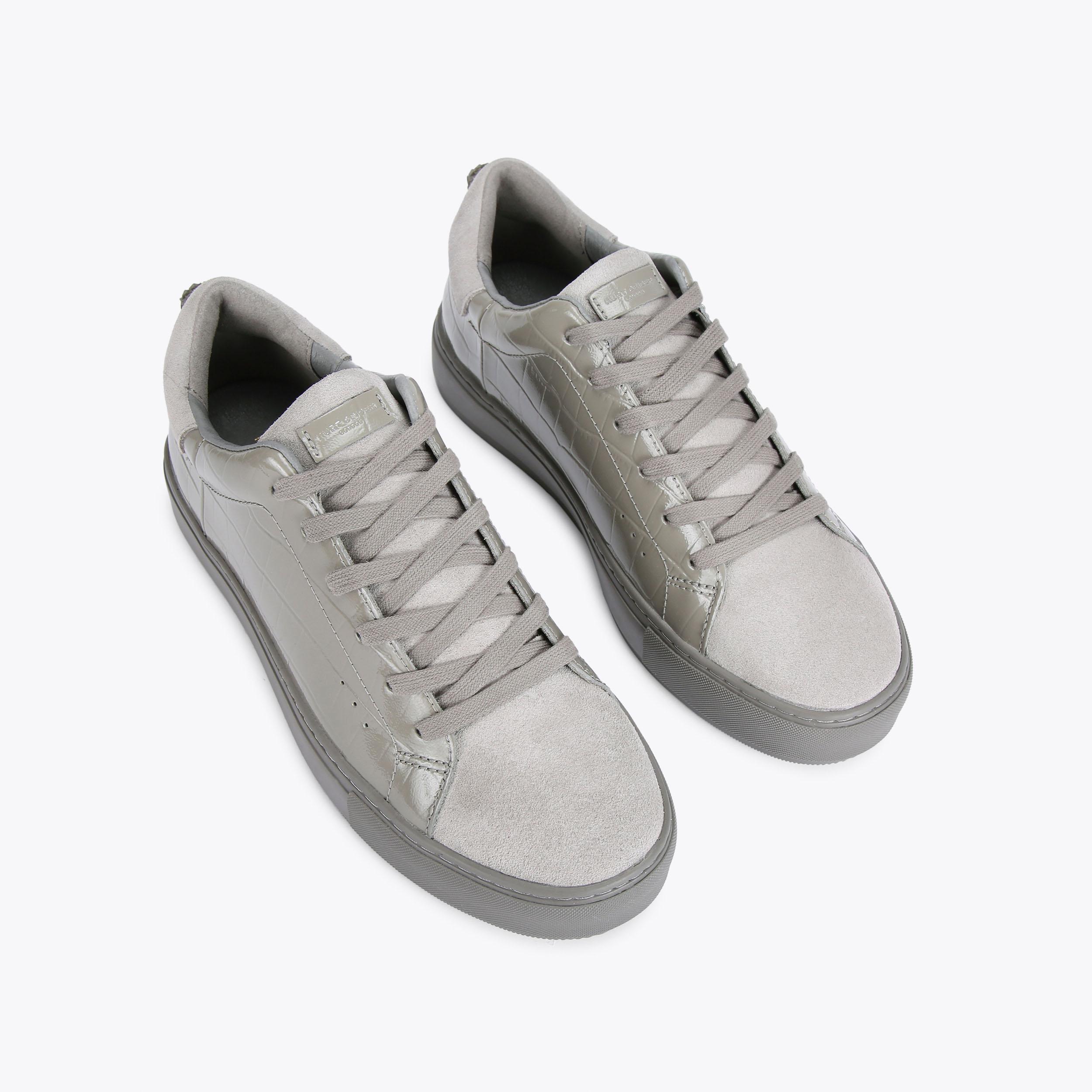 LANEY CROC MENS Grey croc suede sneakers by KURT GEIGER LONDON
