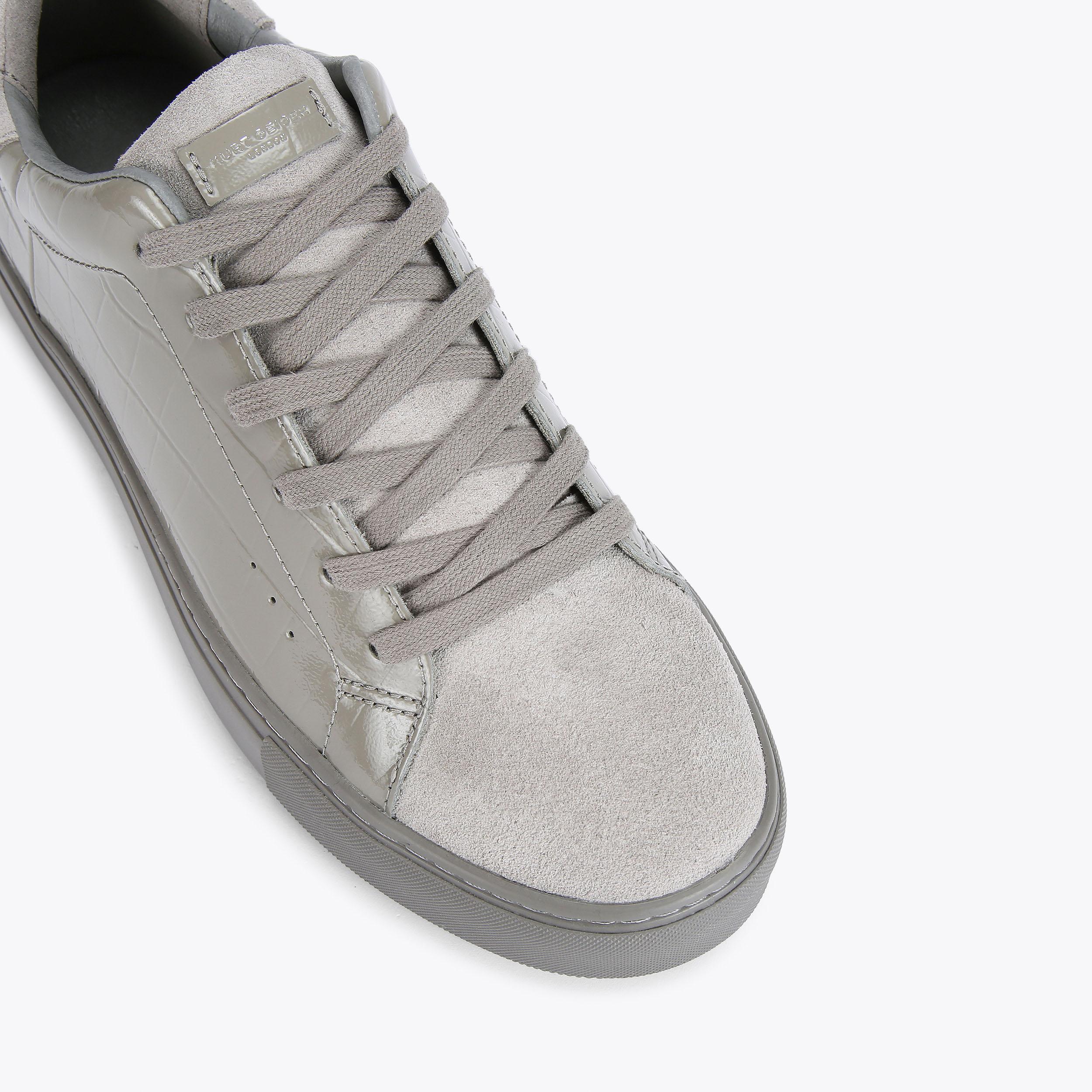 LANEY CROC MENS Grey croc suede sneakers by KURT GEIGER LONDON