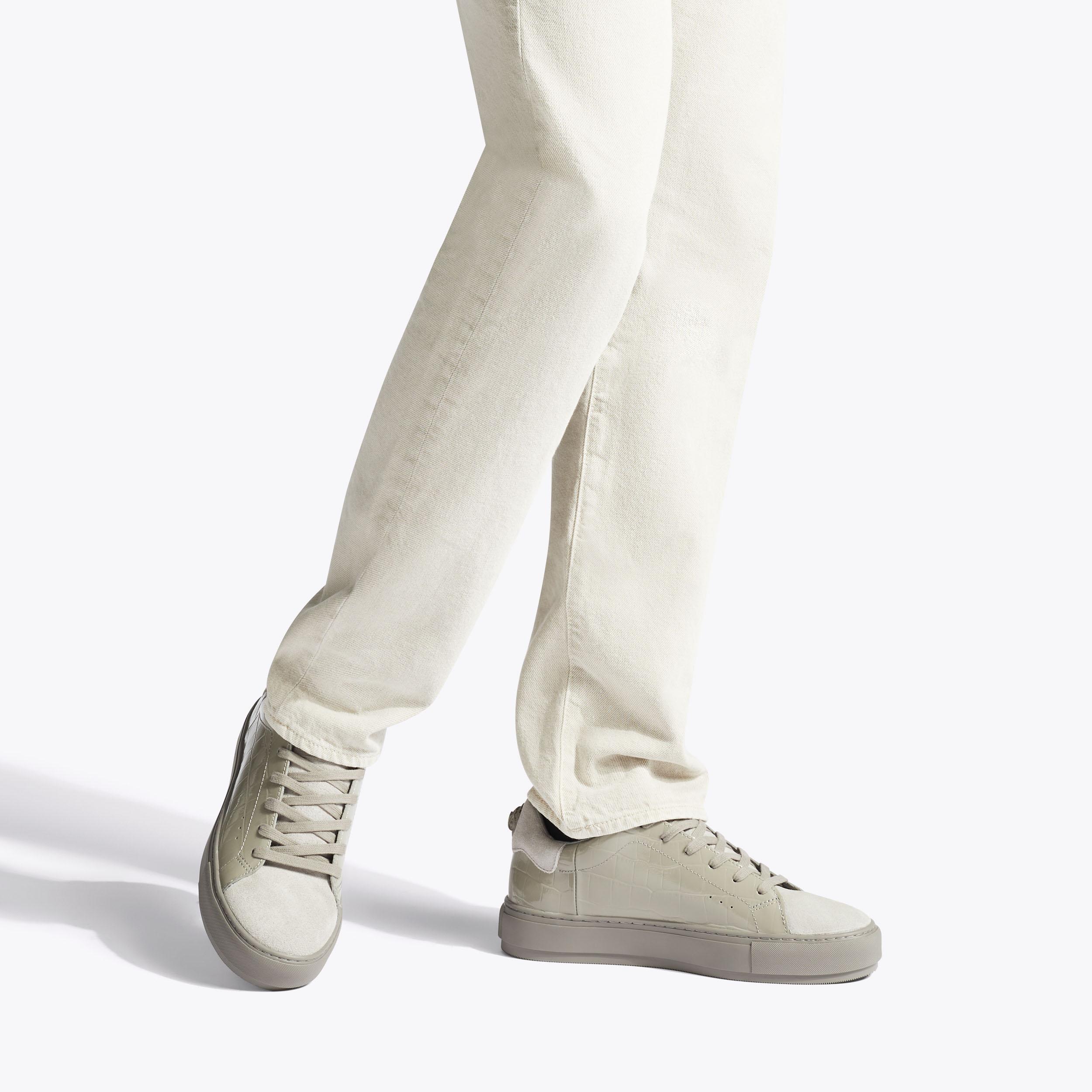 LANEY CROC MENS Grey croc suede sneakers by KURT GEIGER LONDON