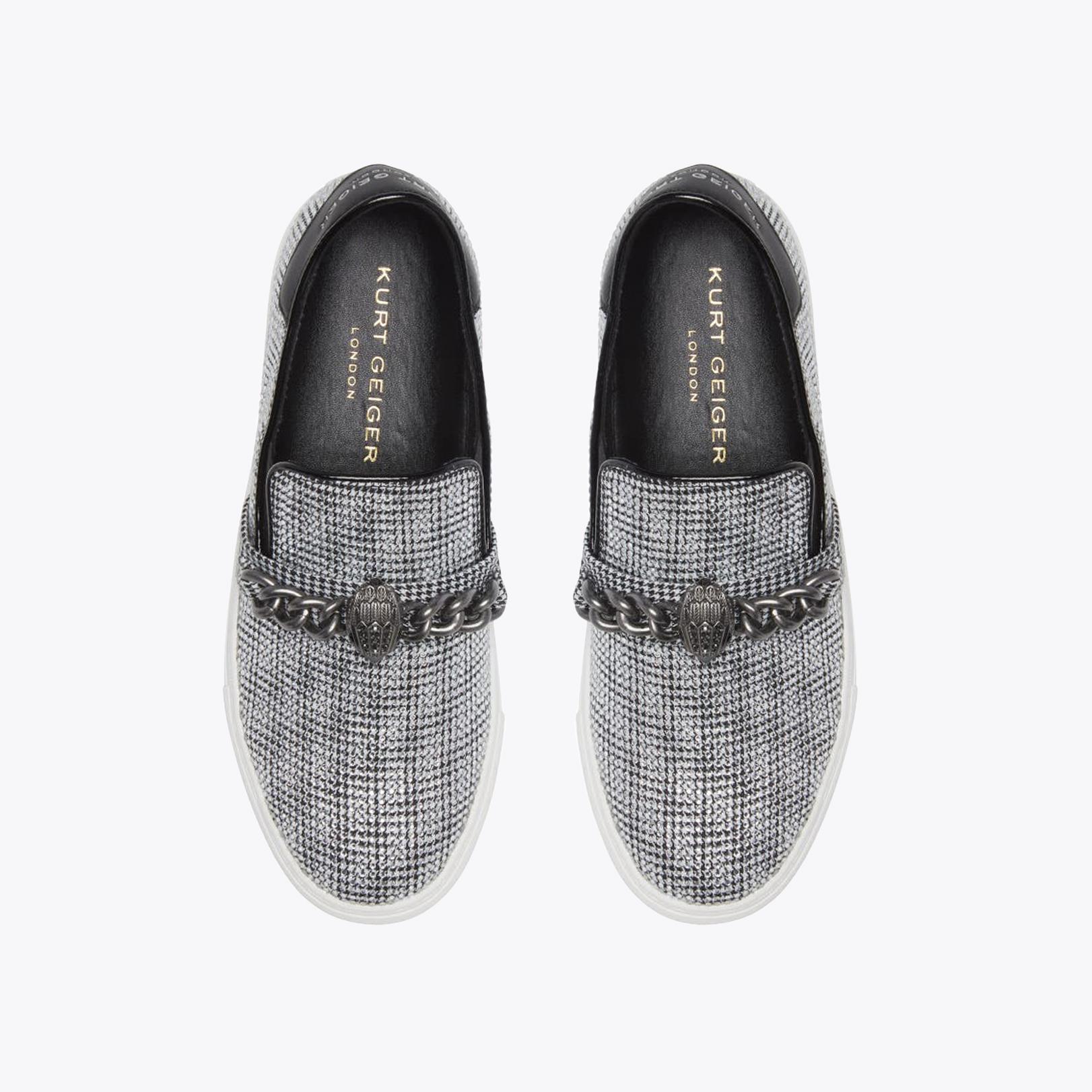 LANEY CHELSEA SLIP ON Black And White Houndsooth Slip On Sneakers by ...