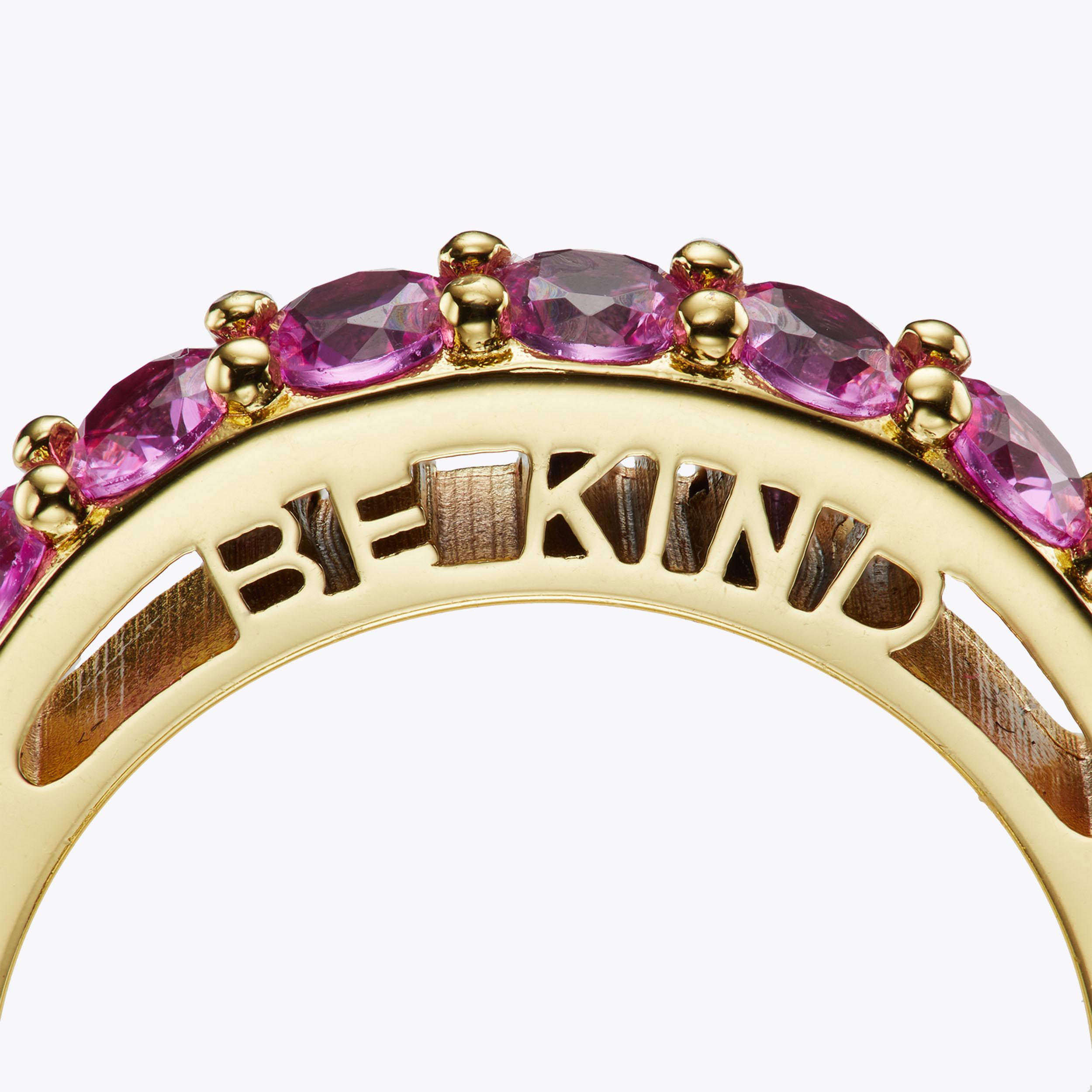 BE KIND BAND RING Fuchsia Gem Be Kind Ring by KURT GEIGER LONDON