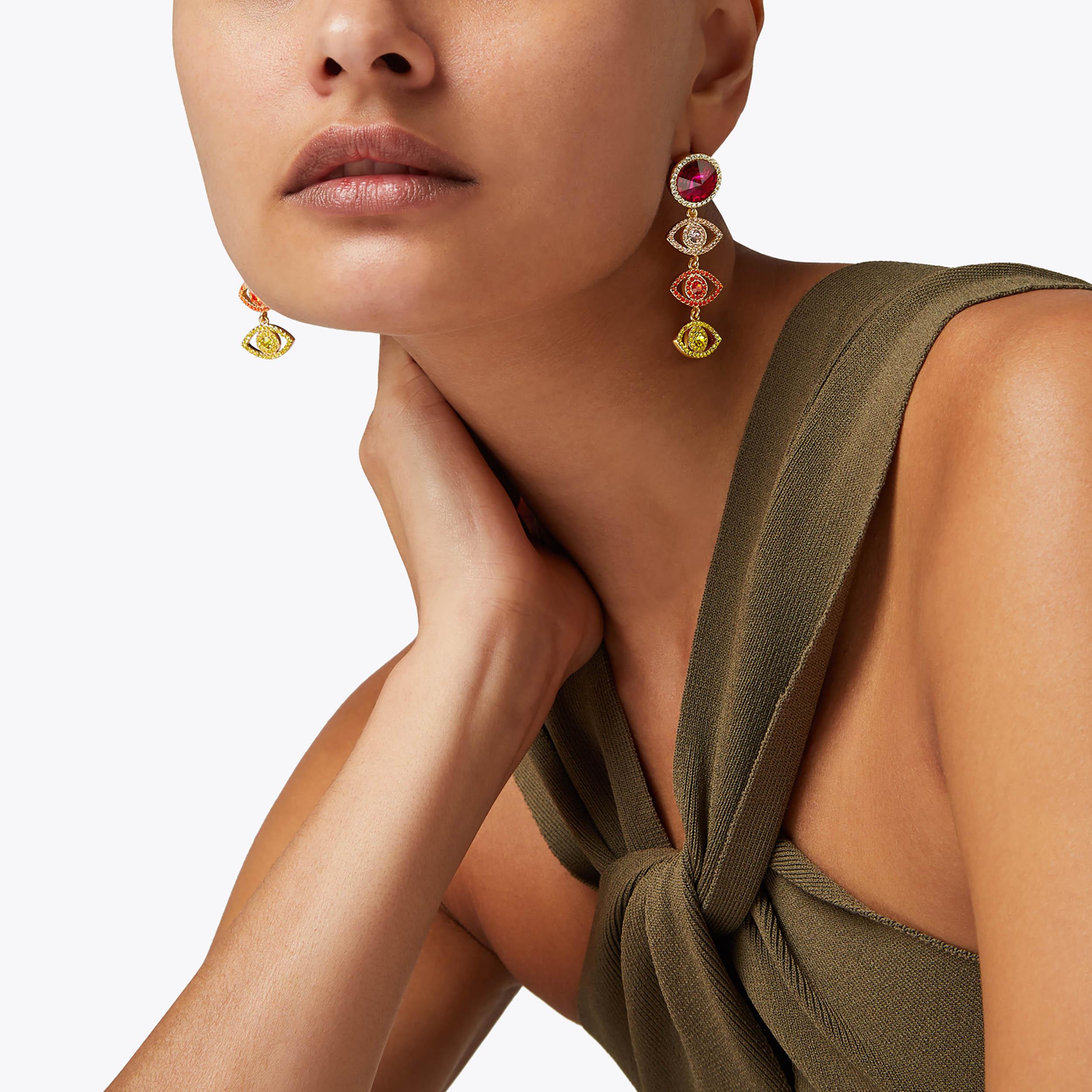 EVIL EYE DROP EARRINGS Evil Eye Gem Drop Earrings by KURT GEIGER LONDON