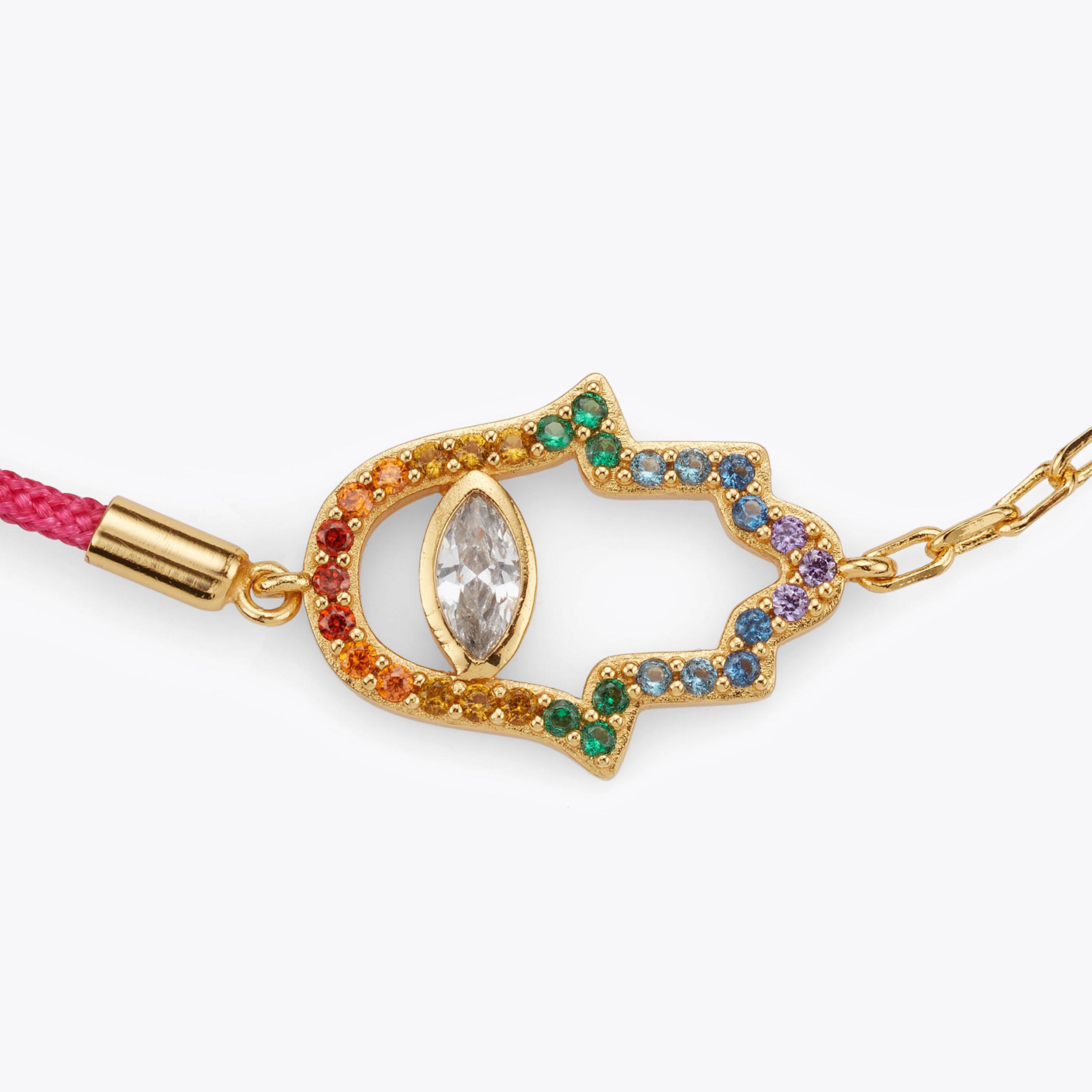 HAMSA STRING BRACELET Pink String Hamsa Bracelet by KURT GEIGER LONDON
