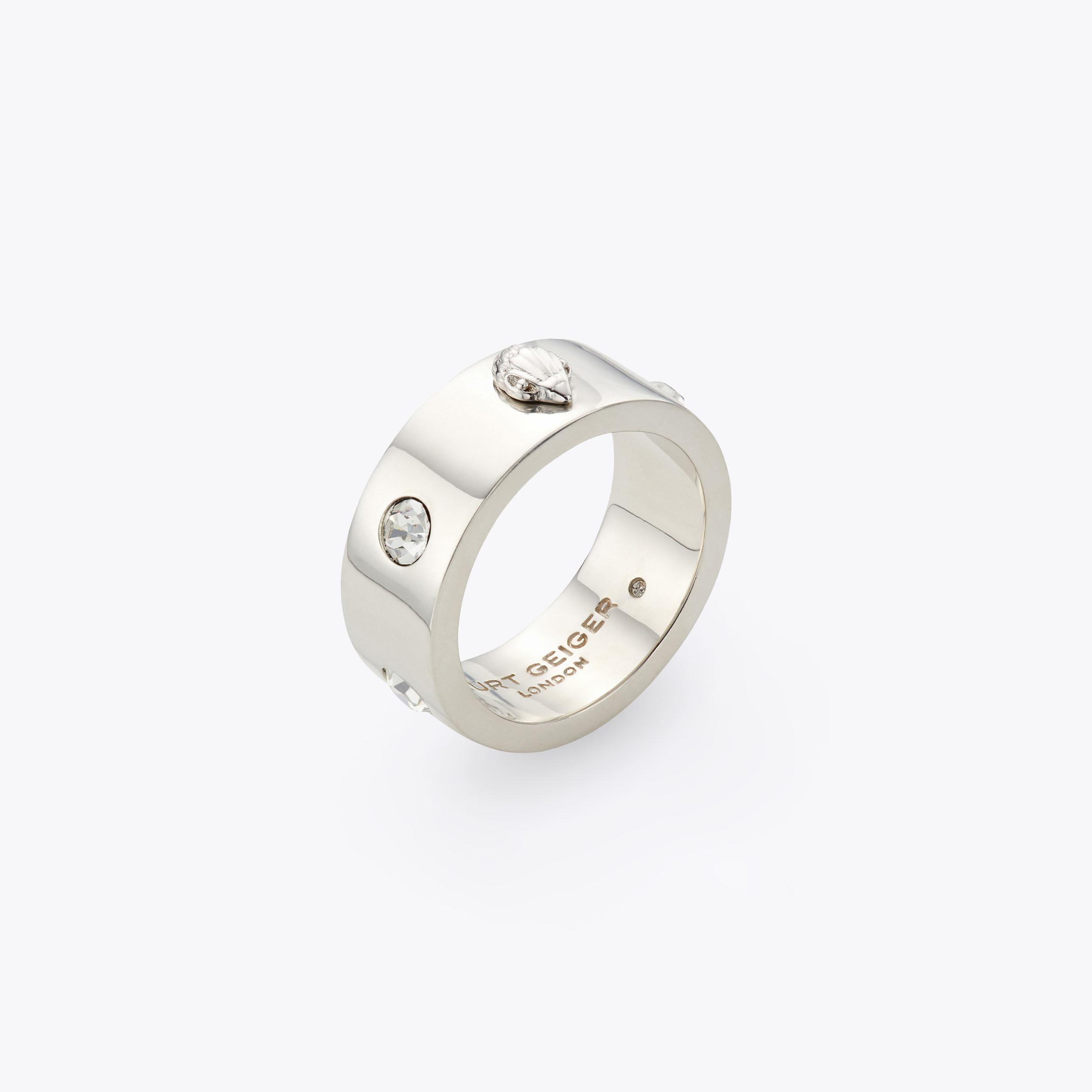 METAL EAGLE RING Silver Eagle Ring by KURT GEIGER LONDON