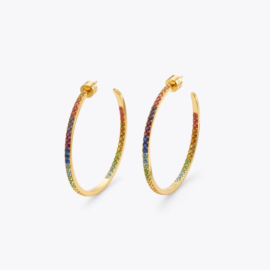 RAINBOW HOOPS Large Rainbow Hoop Earrings by KURT GEIGER LONDON