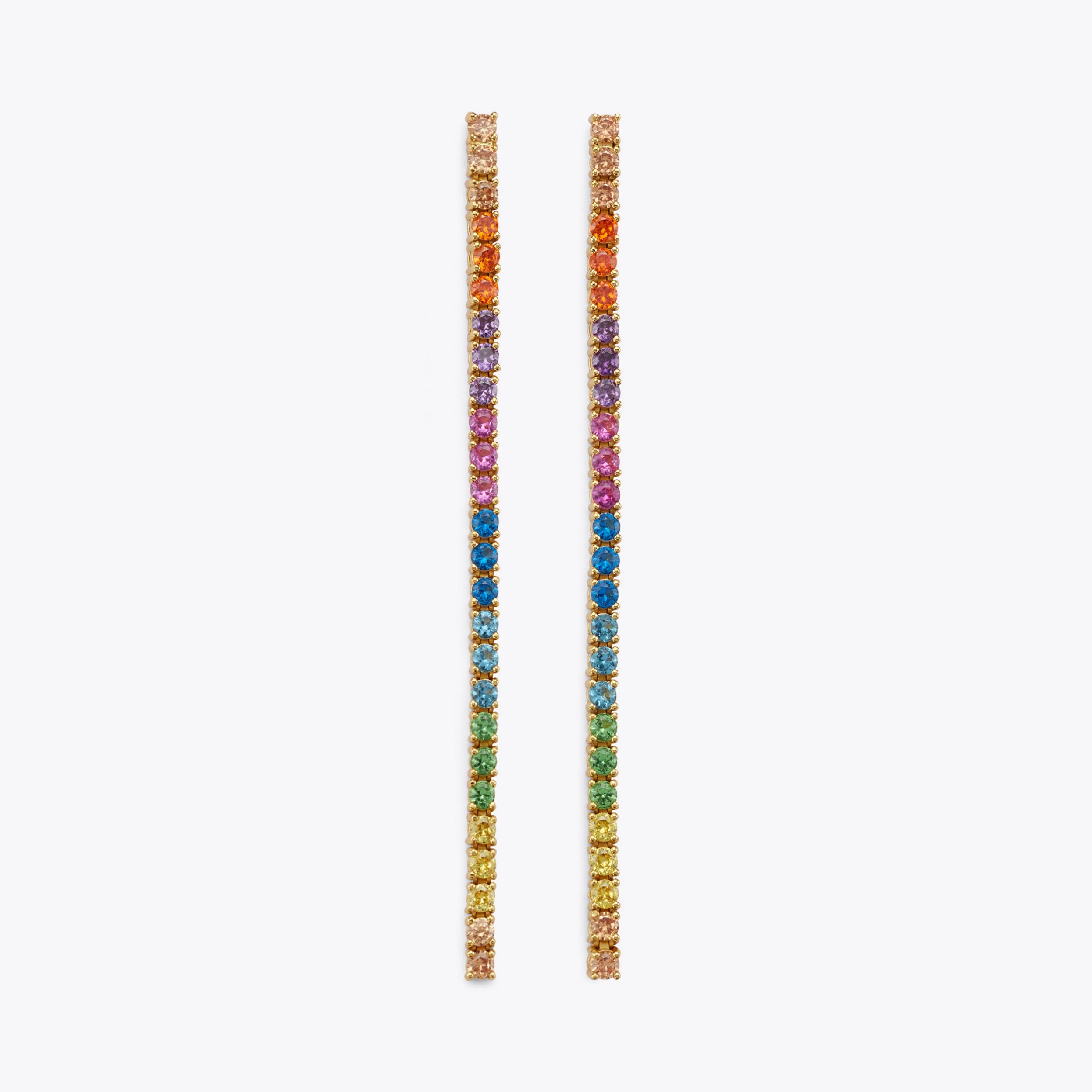 RAINBOW LINEARS Rainbow Jewel Drop Earrings by KURT GEIGER LONDON