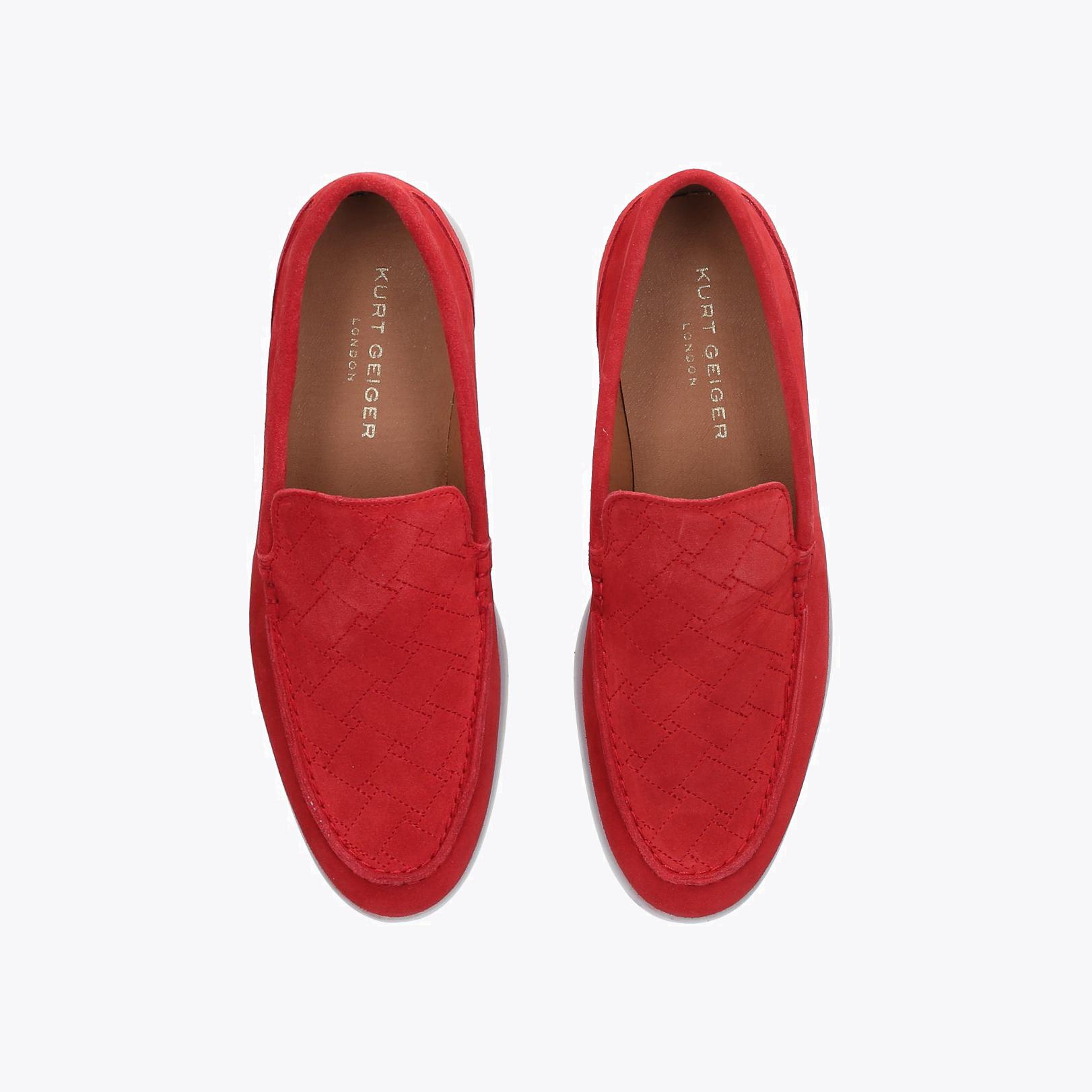 HUGO Red Suede Slip On Loafers by KURT GEIGER LONDON