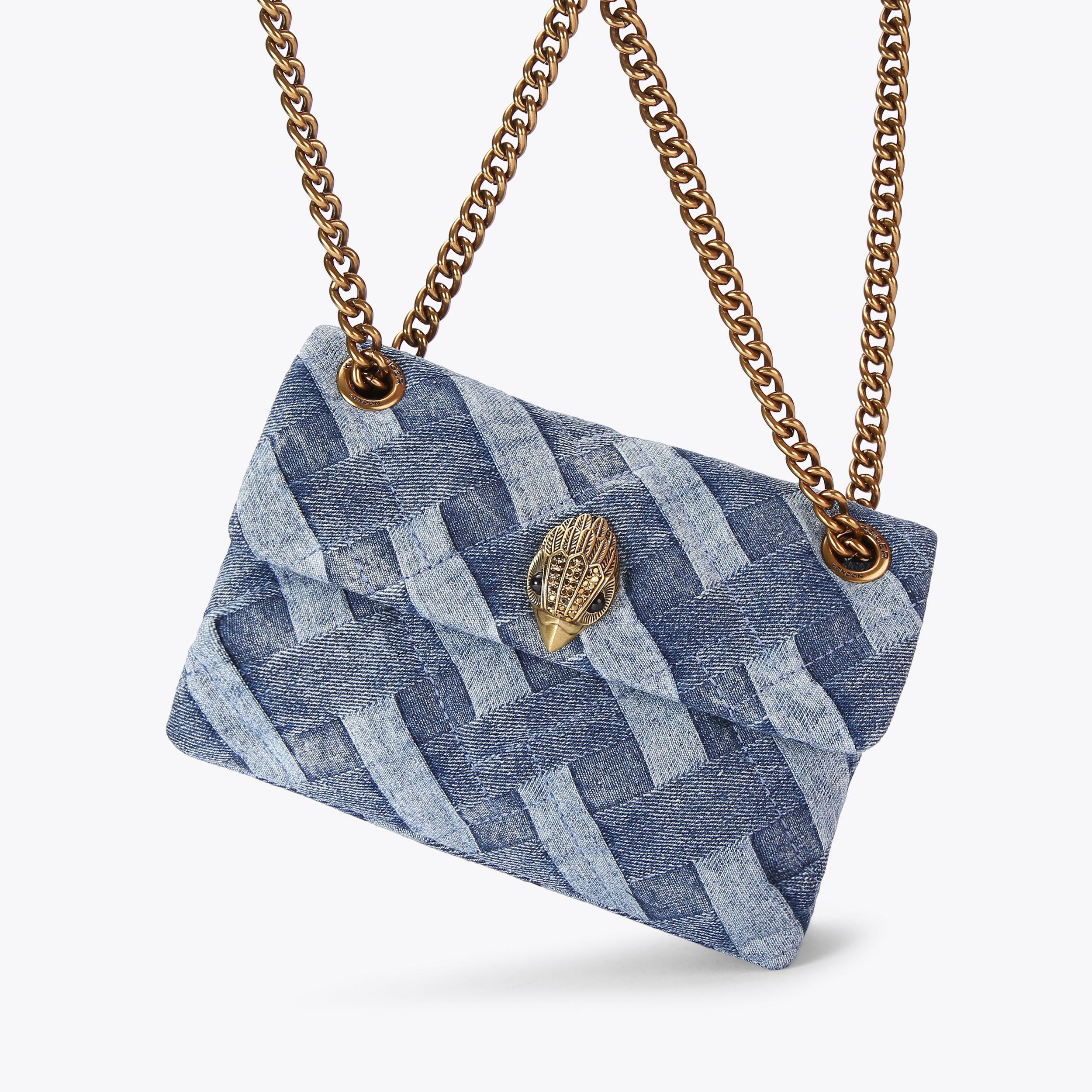 MINI KENSINGTON SOFT BAG Denim Woven Cross Body Purse by KURT GEIGER LONDON